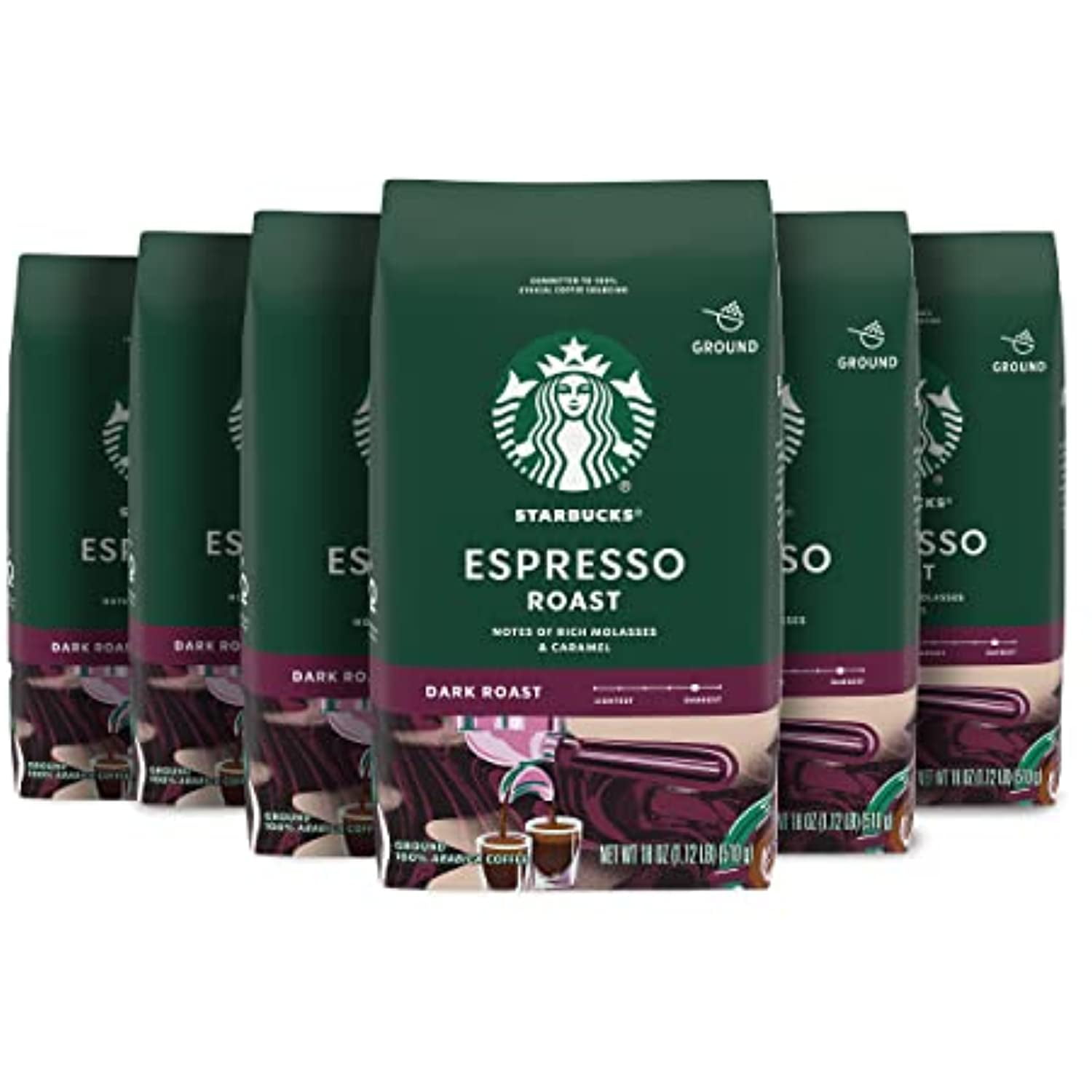 Starbucks Espresso Roast – Ground Coffee 6X18oz Multipack - Walmart.com