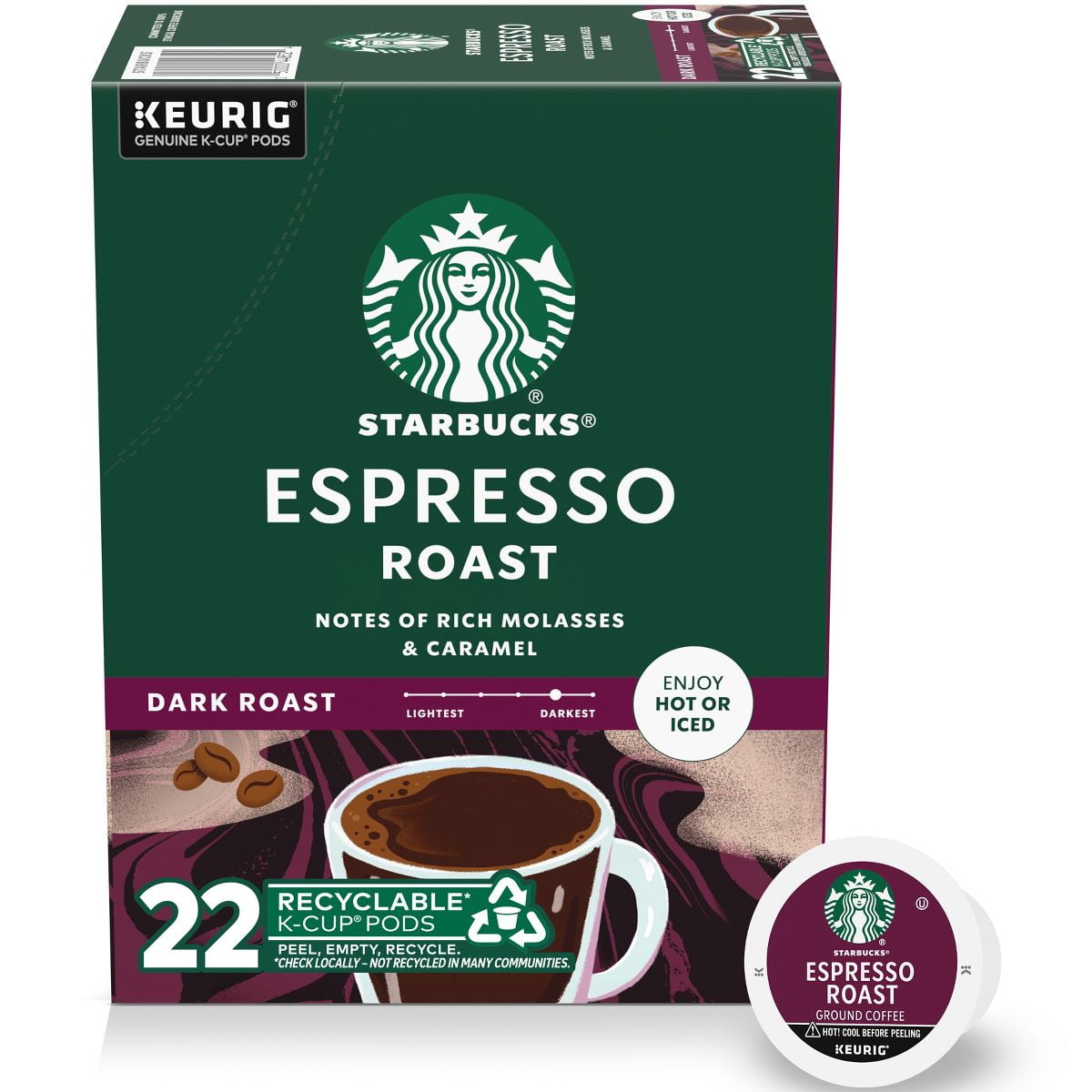 Starbucks Espresso Roast K-Cup - 22ct - Pack of 2 - Walmart.com