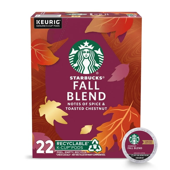 Starbucks Fall Blend, Medium Roast Coffee, Keurig K-Cup Coffee Pods, 22 ...