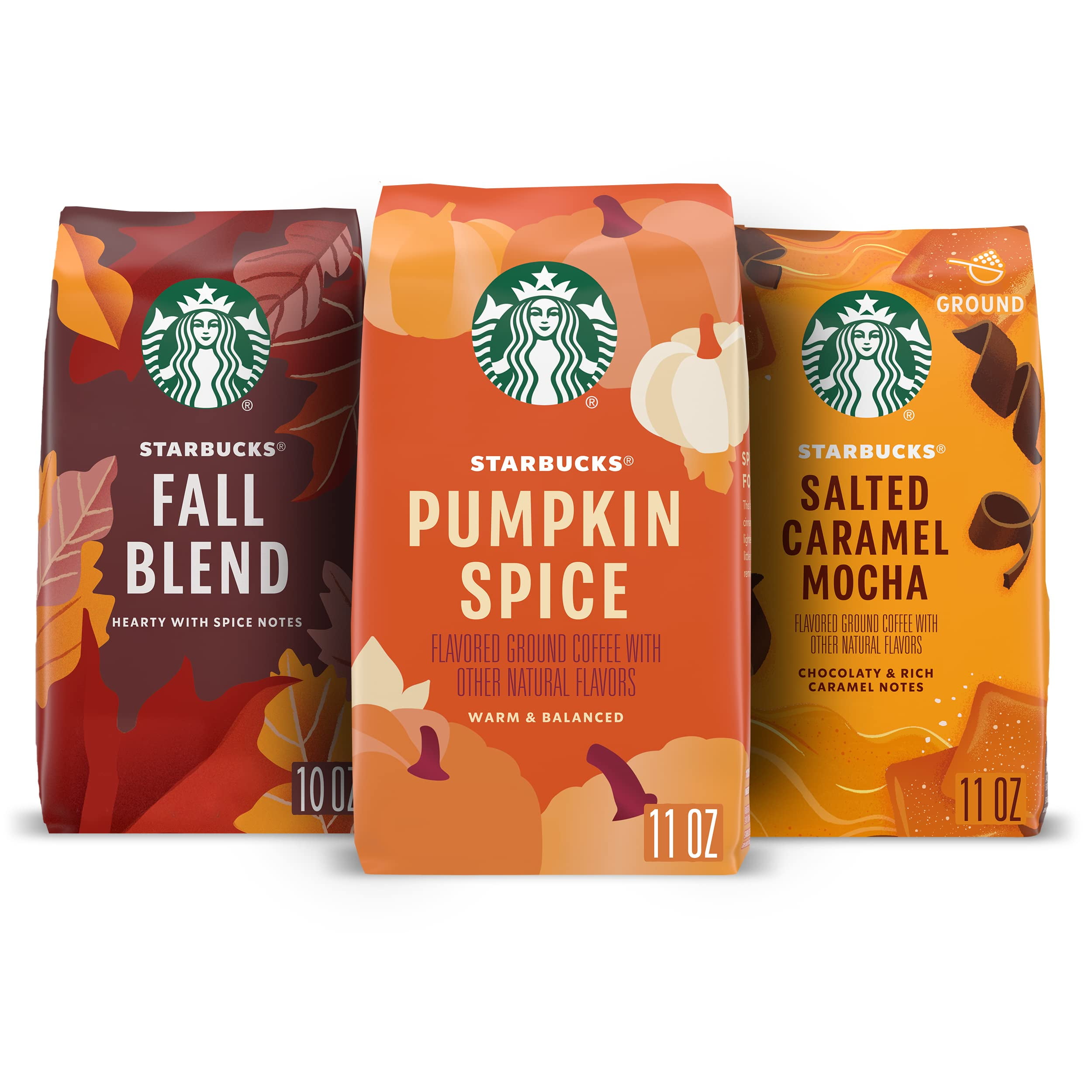 Starbucks Fall Variety Pack Ground Coffee - Fall Blends - 3 Bags (11 Oz ...