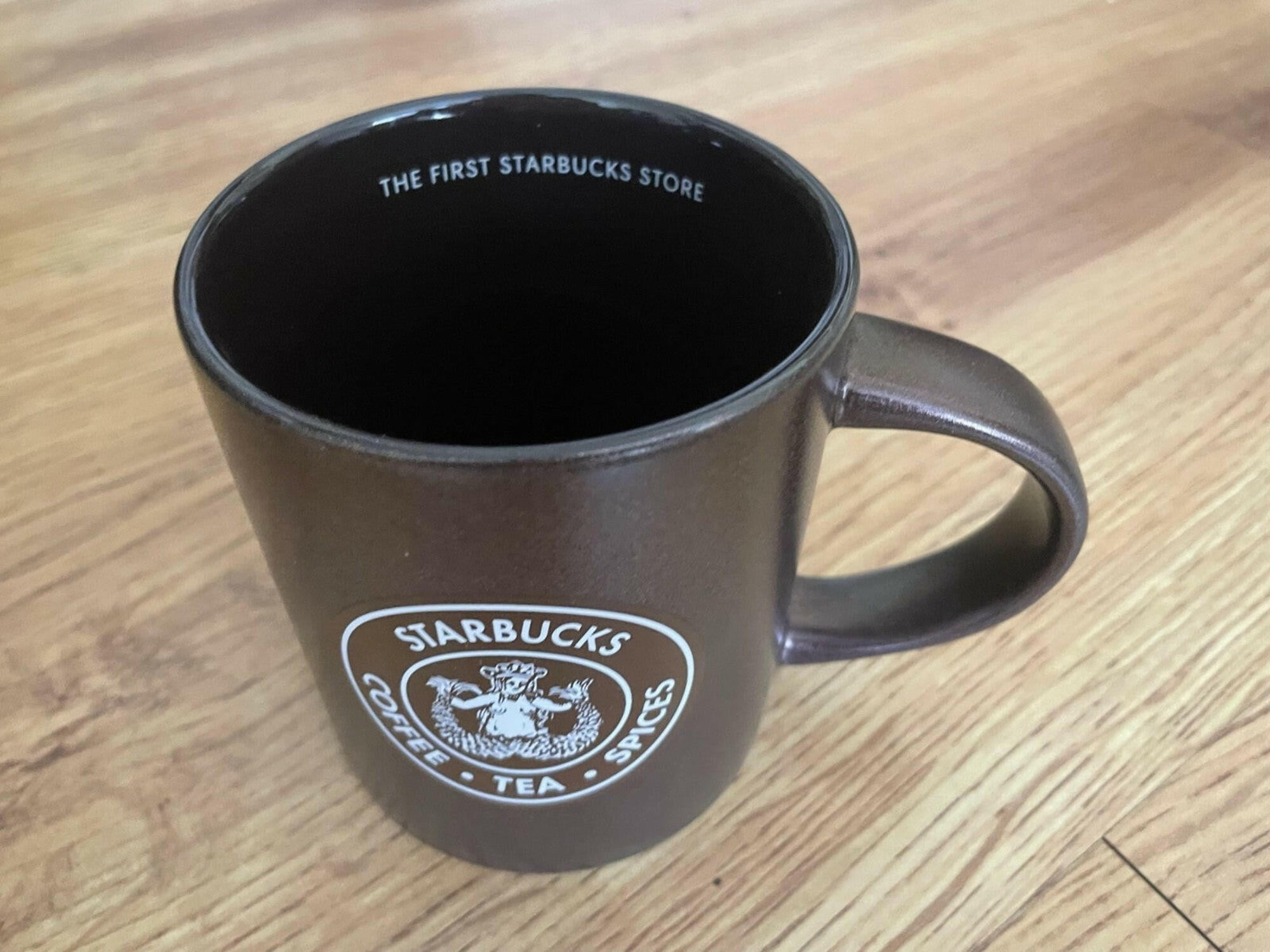Starbucks First Store Pike Place Seattle brown 12 oz coffee mug NEW ...
