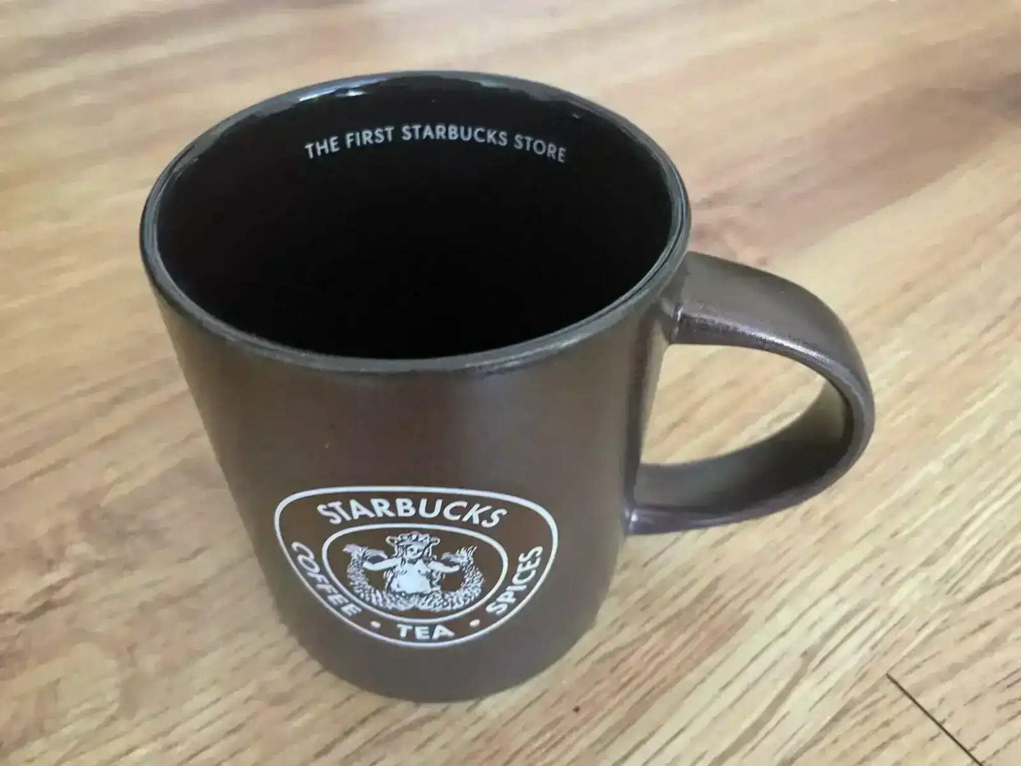 Starbucks First Store Pike Place Seattle brown 12 oz coffee mug NEW ...