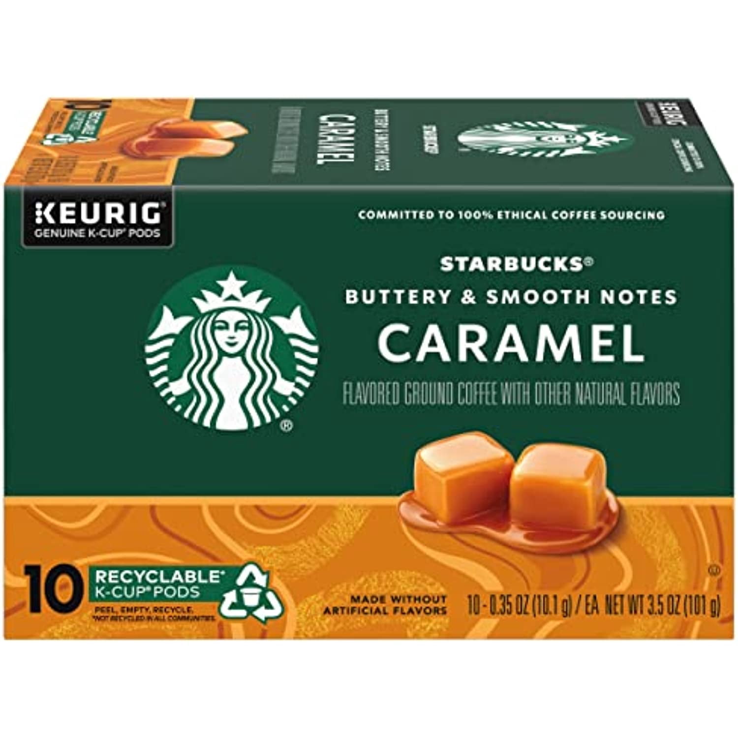 Starbucks Flavored Coffee K-Cup Pods, Caramel Flavored Coffee, Made ...