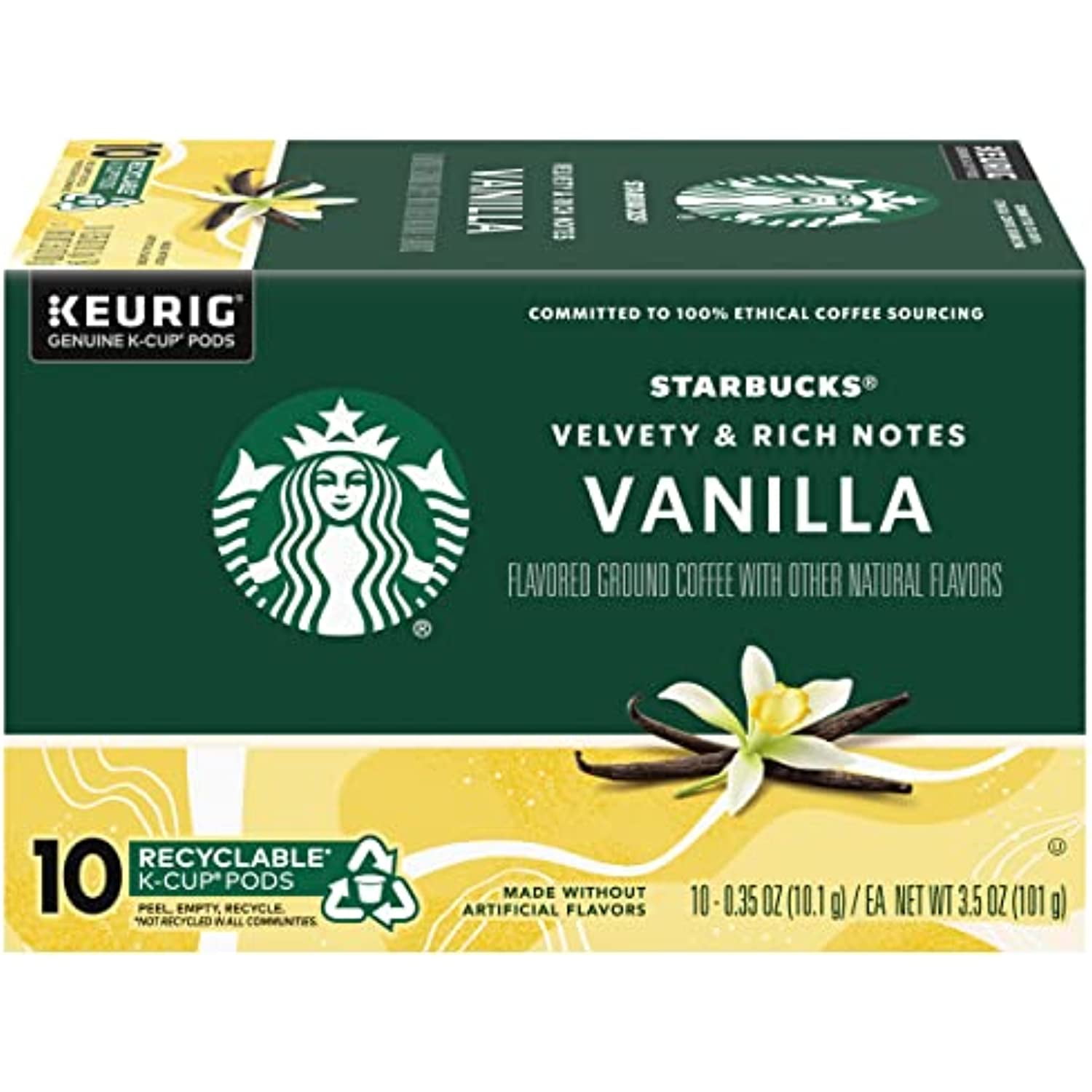Starbucks Vanilla Flavored Coffee, Keurig Genuine K-Cup Pods, 10 Ct, No ...