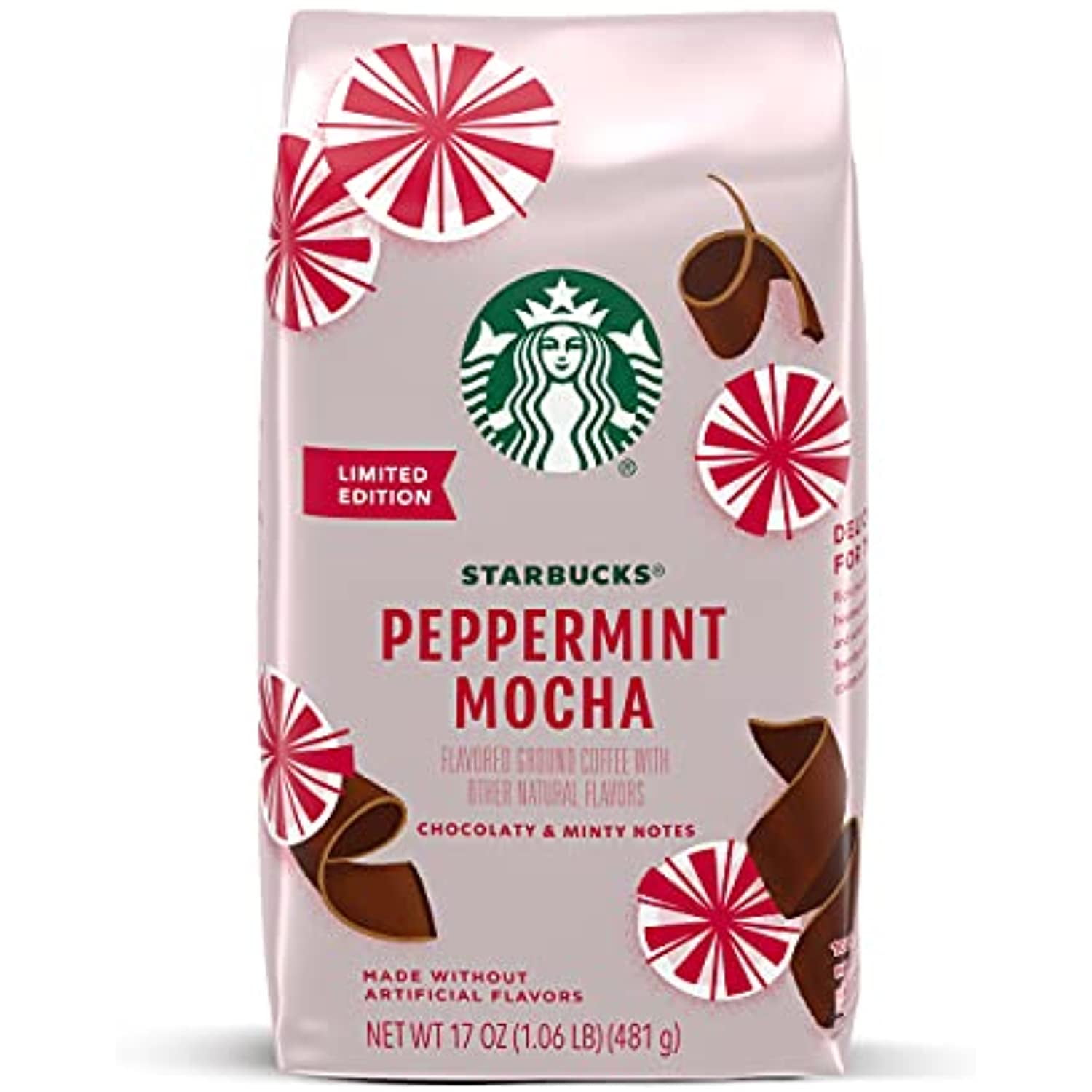 Starbucks Flavored Ground Coffee — Peppermint Mocha — Holiday Limited Edition — 1 Bag (17 Oz ...