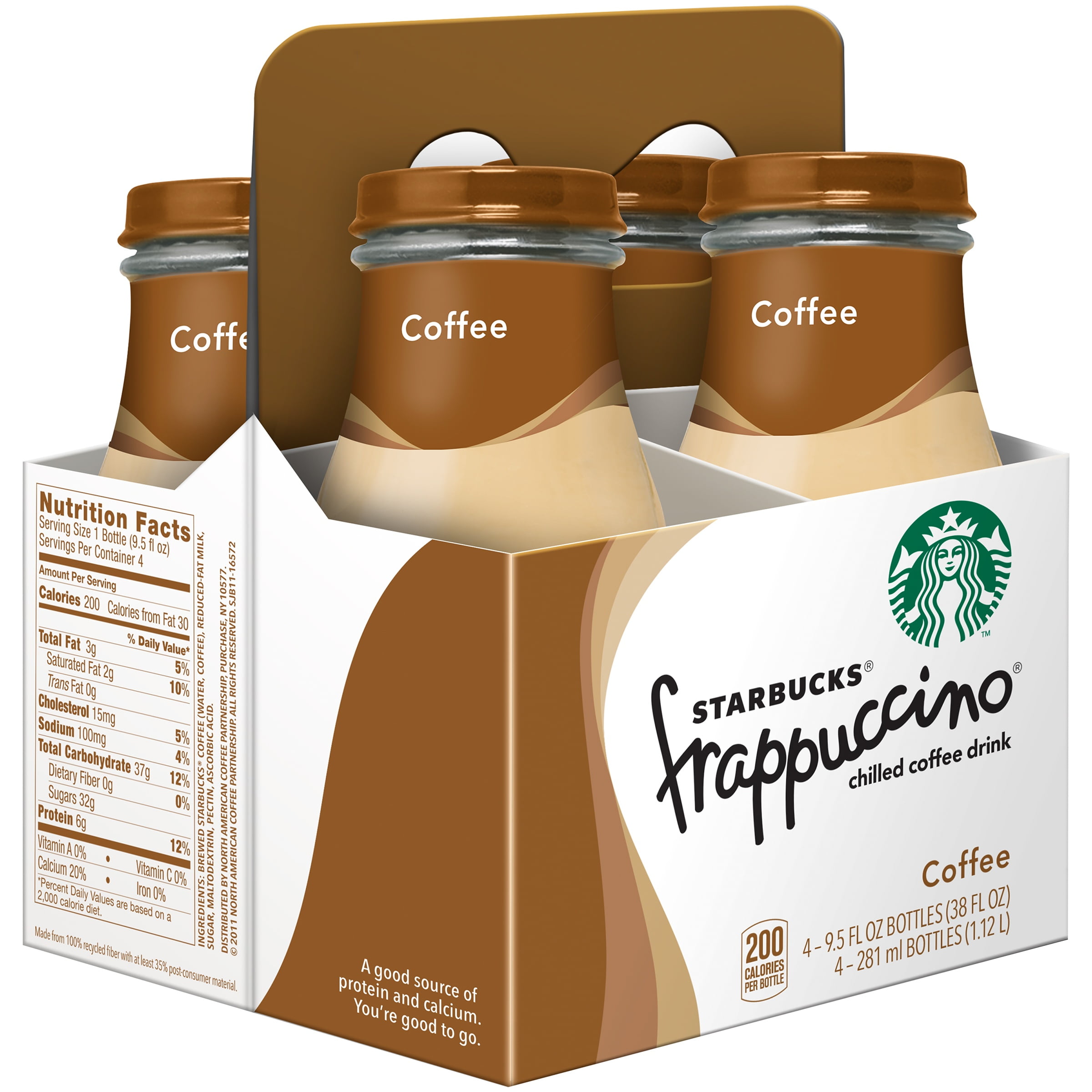 Starbucks Cold Ready Drink Frappuccino Iced Coffee Beverage, Low Fat ...
