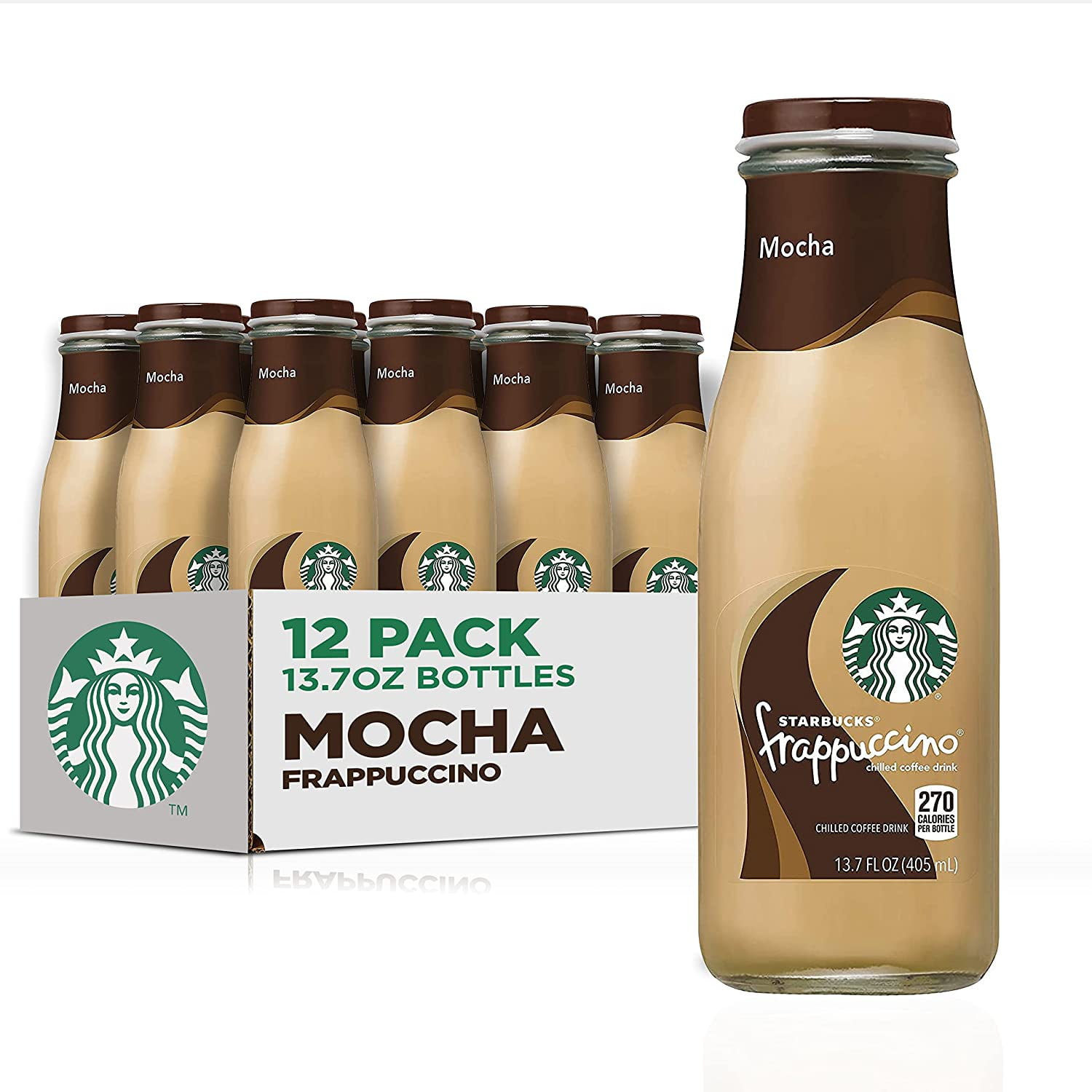 Starbucks Frappuccino Coffee Drink, Mocha, 13.7 fl oz Bottles (12 Pack ...