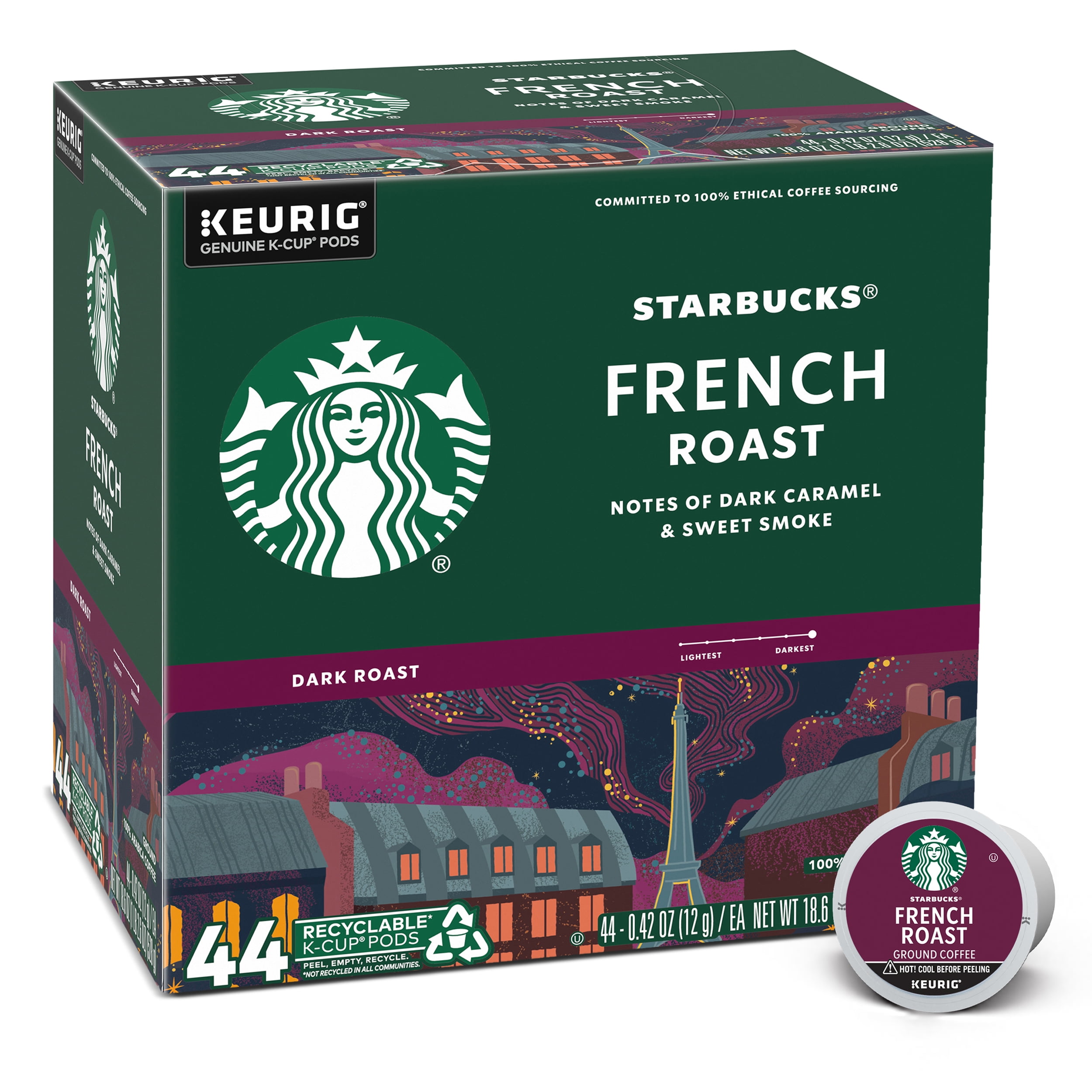 Starbucks French Roast, Dark Roast K-Cup Coffee Pods, 44 Count K Cups ...