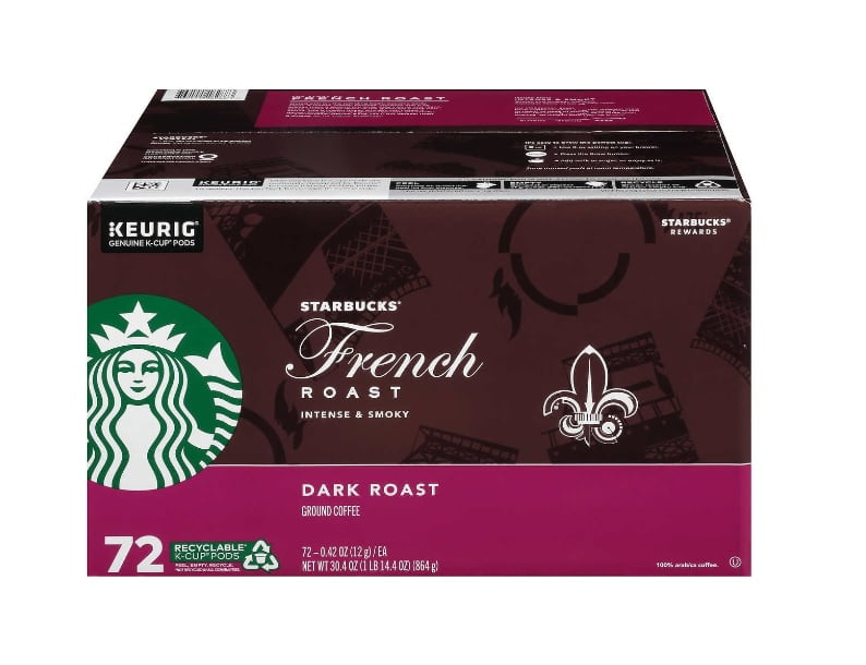 Starbucks French Roast K Cup Dark Roast Coffee K Cup Pods, 72 ct.,, 30. ...