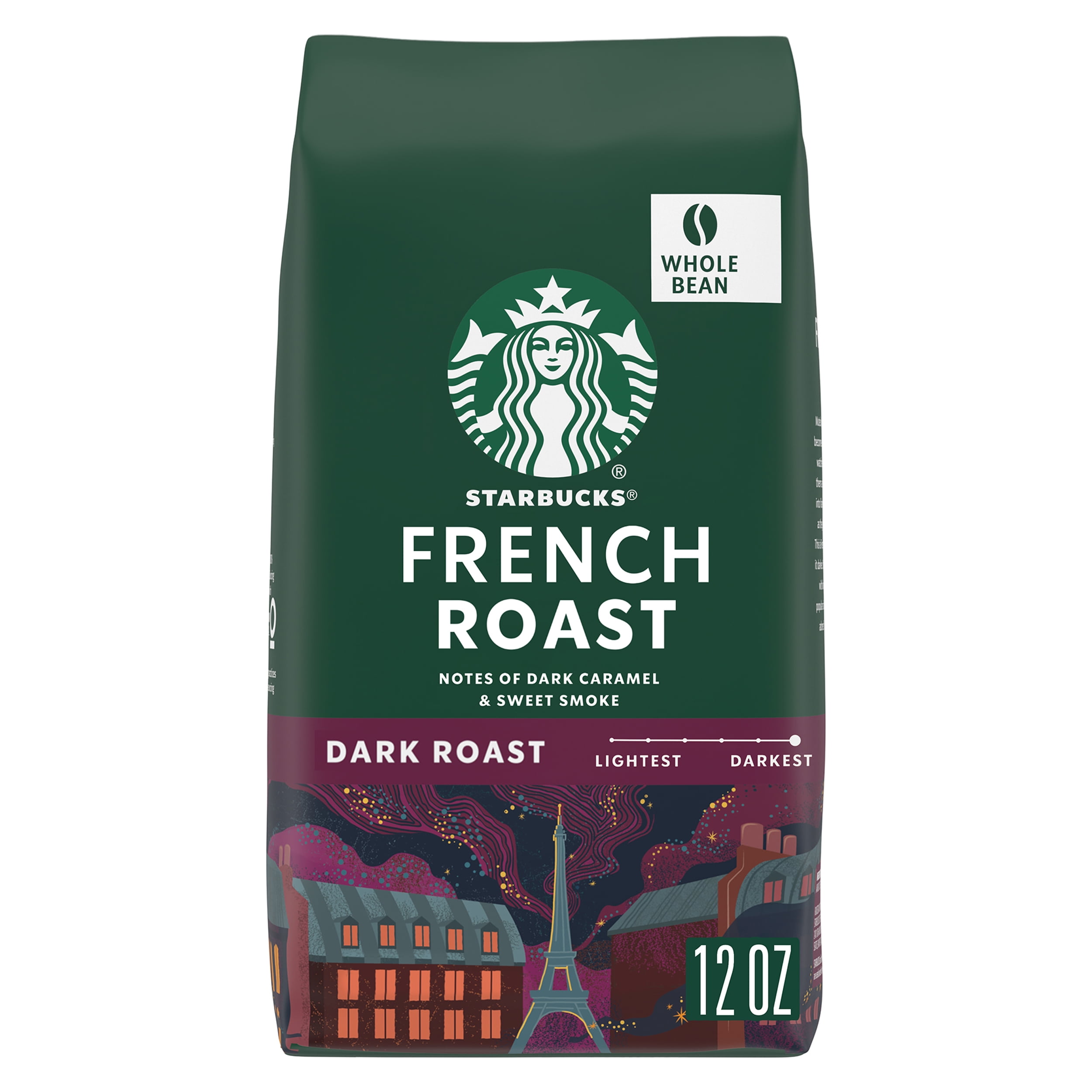 Starbucks French Roast, 100% Arabica, Whole Bean Coffee, Dark Roast, 12 ...