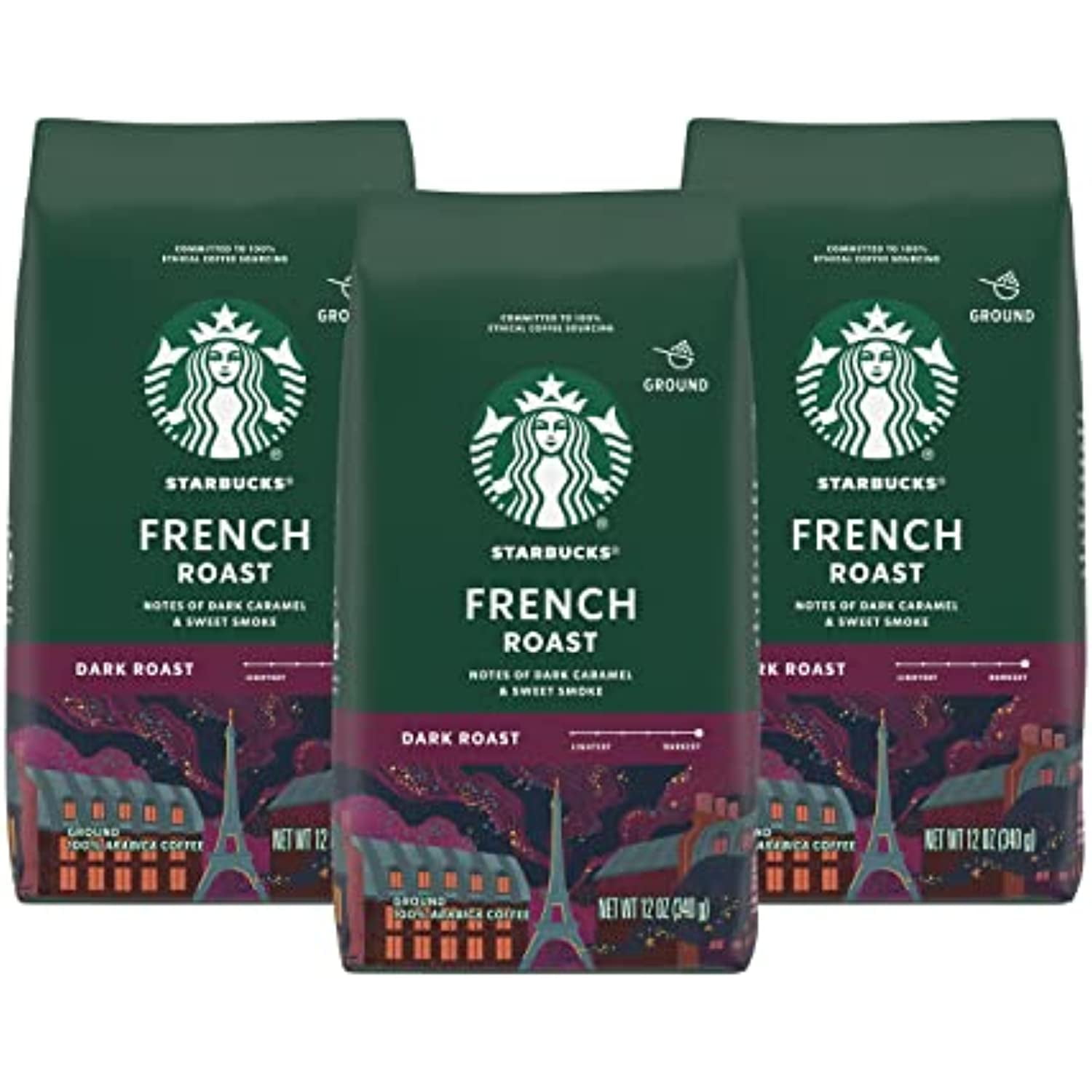 Starbucks Dark Roast Ground Coffee, French Roast, 12 Oz Bag - Walmart.com