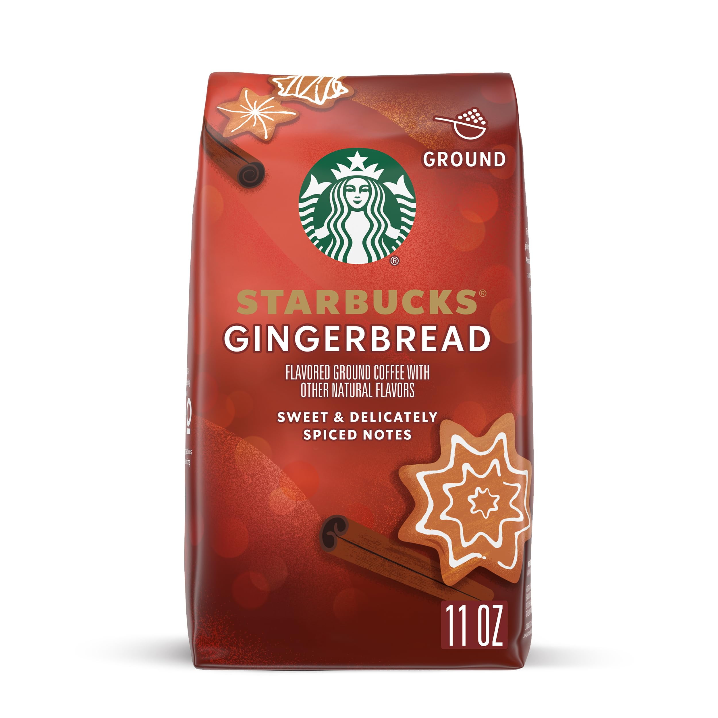 Starbucks Ground Coffee, Gingerbread Naturally Flavored Coffee, 100% ...