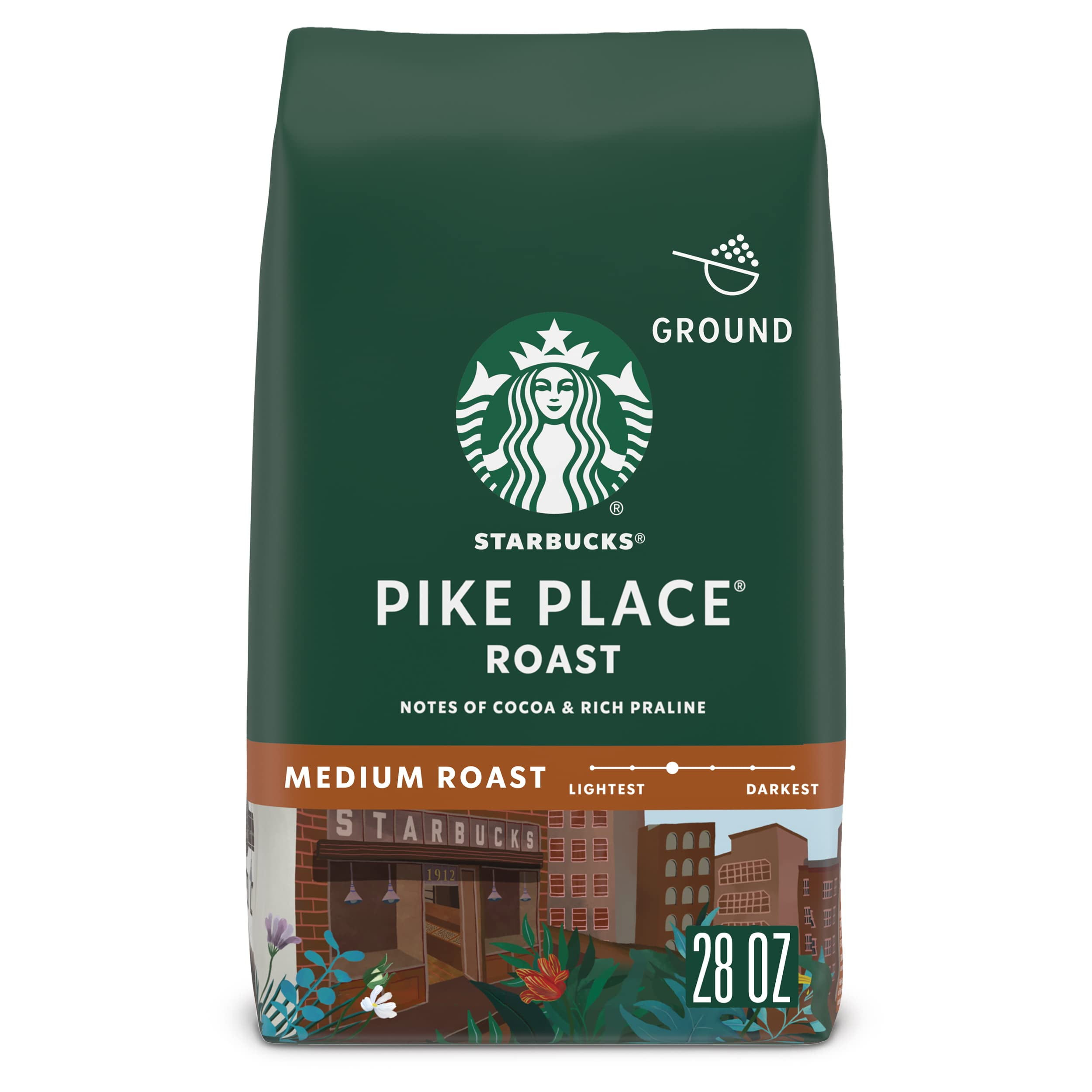 Starbucks Ground Coffee, Medium Roast Coffee, AIS1 Pike Place Roast ...