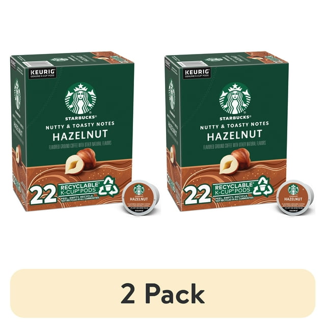 (2 pack) Starbucks Hazelnut, Light Roast K-Cup Coffee Pods, 22 Count K ...
