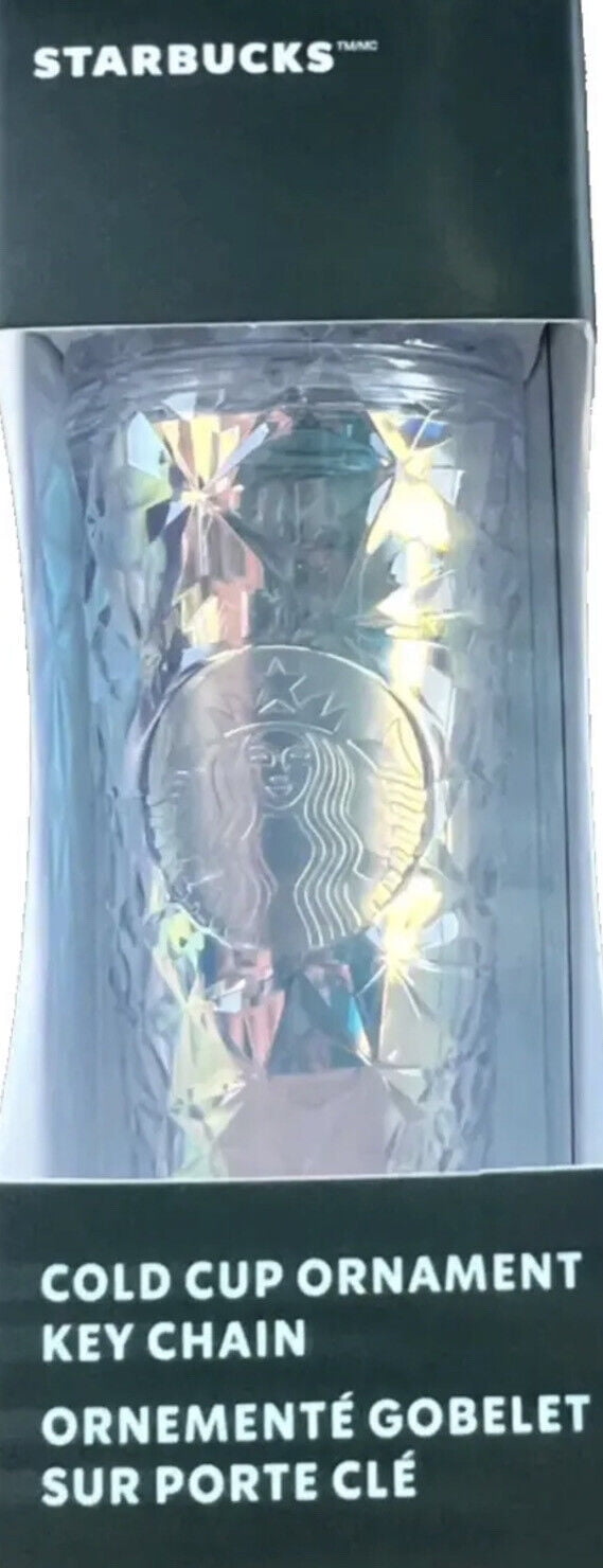 Starbucks Holiday Diamond Iridescent Cold Cup Ornament Keychain, 2.5 ...