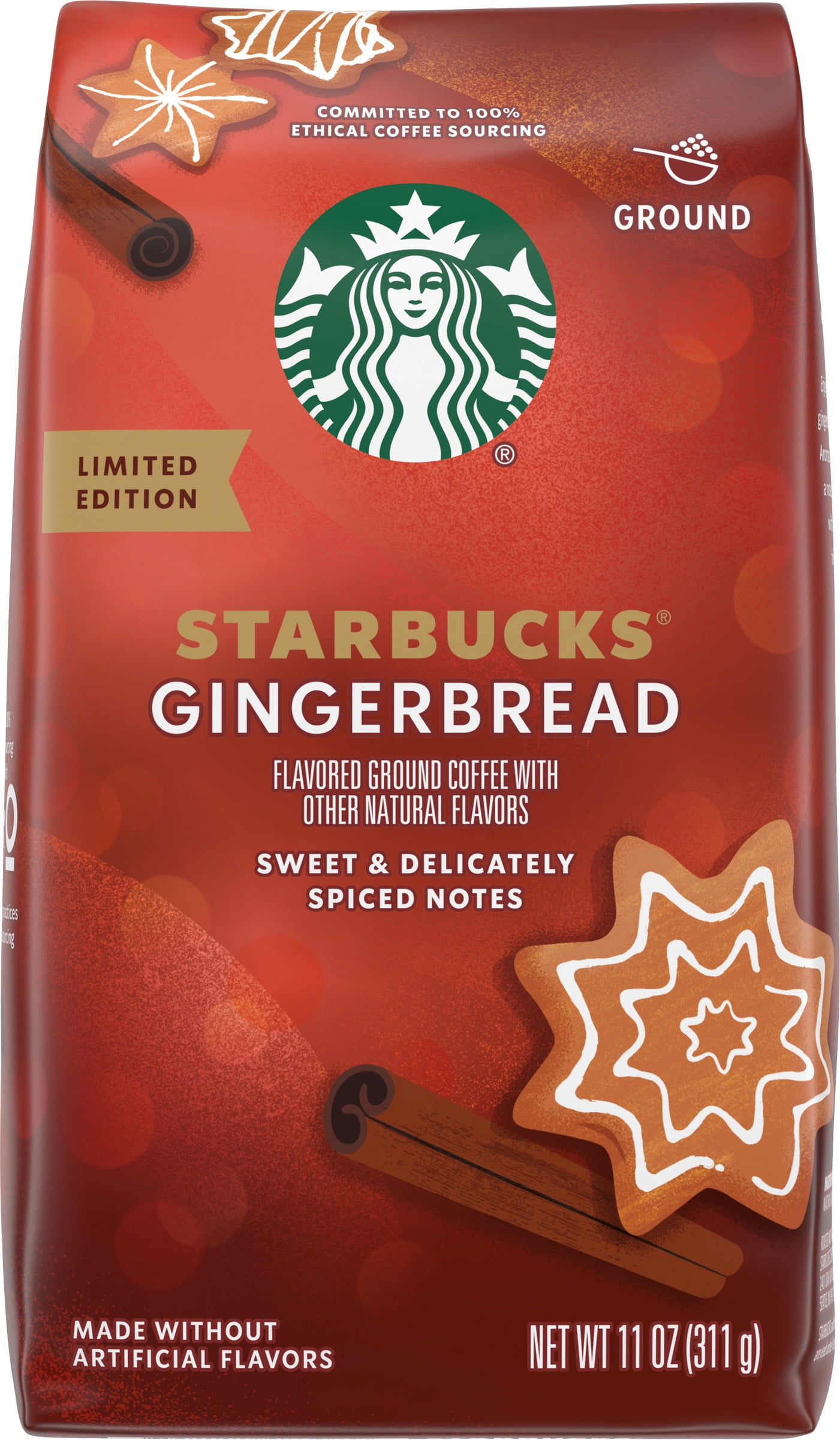 Starbucks Christmas Ground Coffee - 11oz Gingerbread Spice Holiday ...