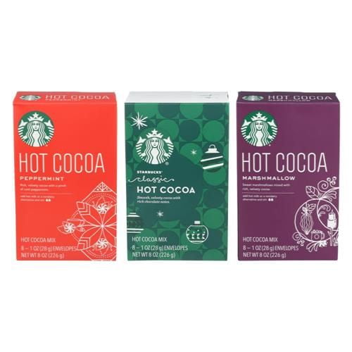 Starbucks Hot Cocoa Mix Packets Variety Pack, 1 Box Peppermint Hot ...