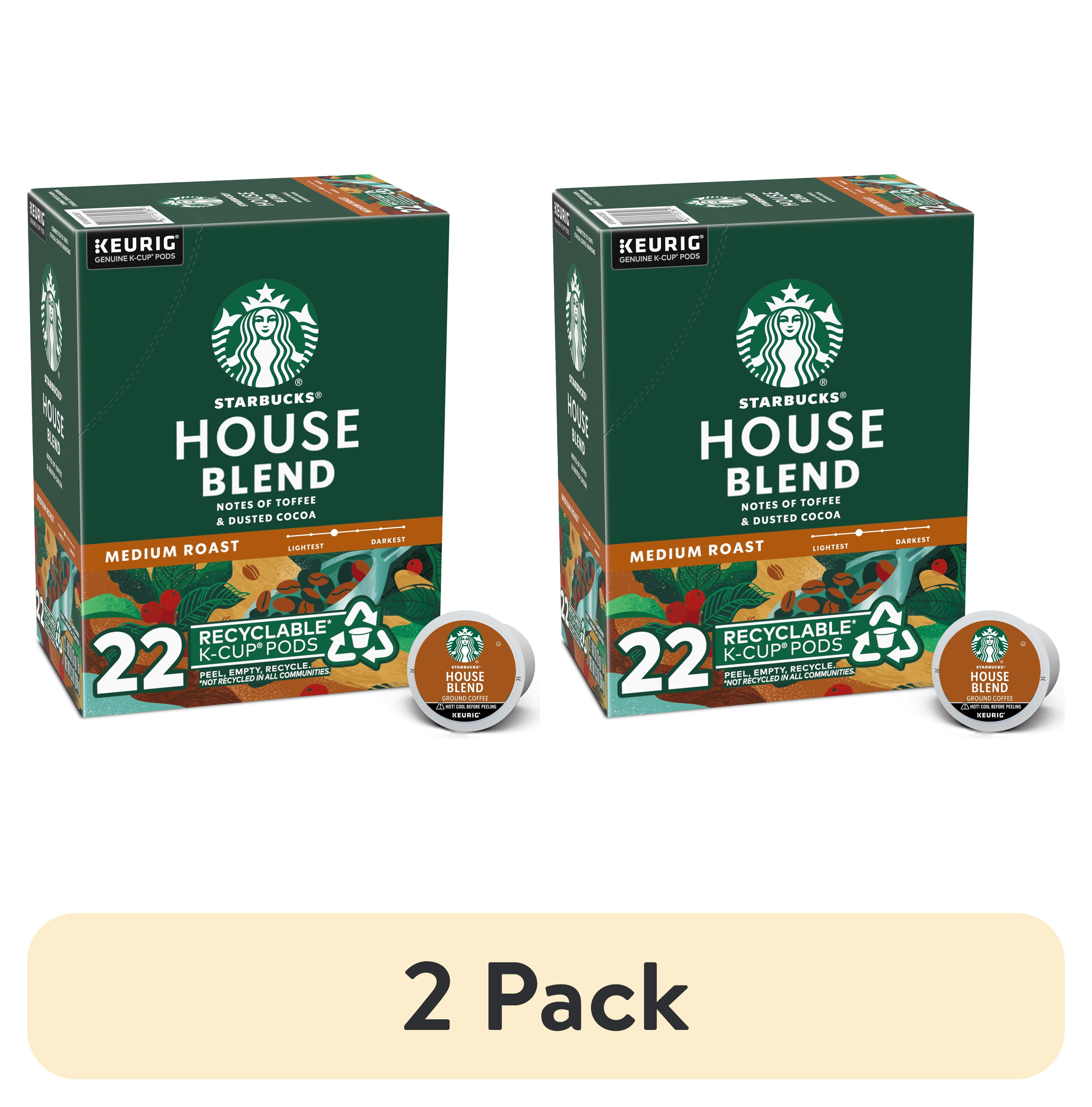 (2 pack) Starbucks House Blend, Medium Roast K-Cup Coffee Pods, 22 ...