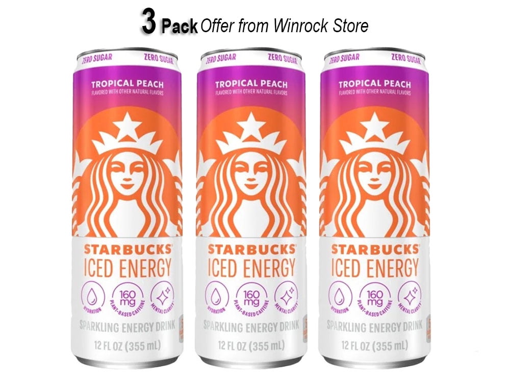 Starbucks Iced Energy Tropical Peach 12 fl oz (3 Cans) Offer from ...