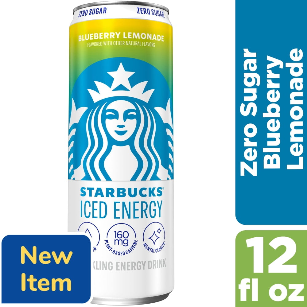 Starbucks Iced Energy Zero Sugar Sparkling Energy Drink Blueberry ...