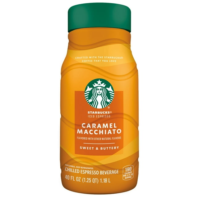 Starbucks Iced Espresso Caramel Macchiato Premium Iced Coffee Drink, 40 ...