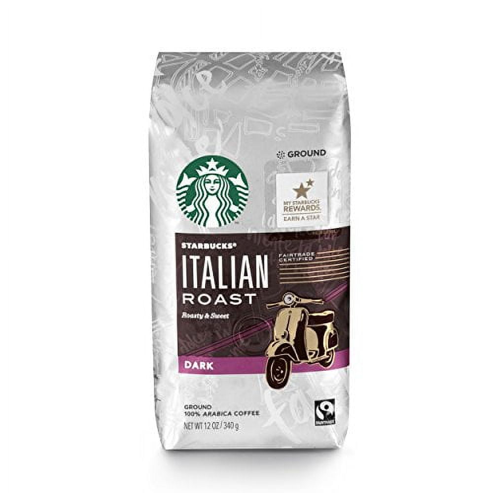 Starbucks Italian Roast Dark Roast Ground Coffee, 12-Ounce Bag (Pack of ...