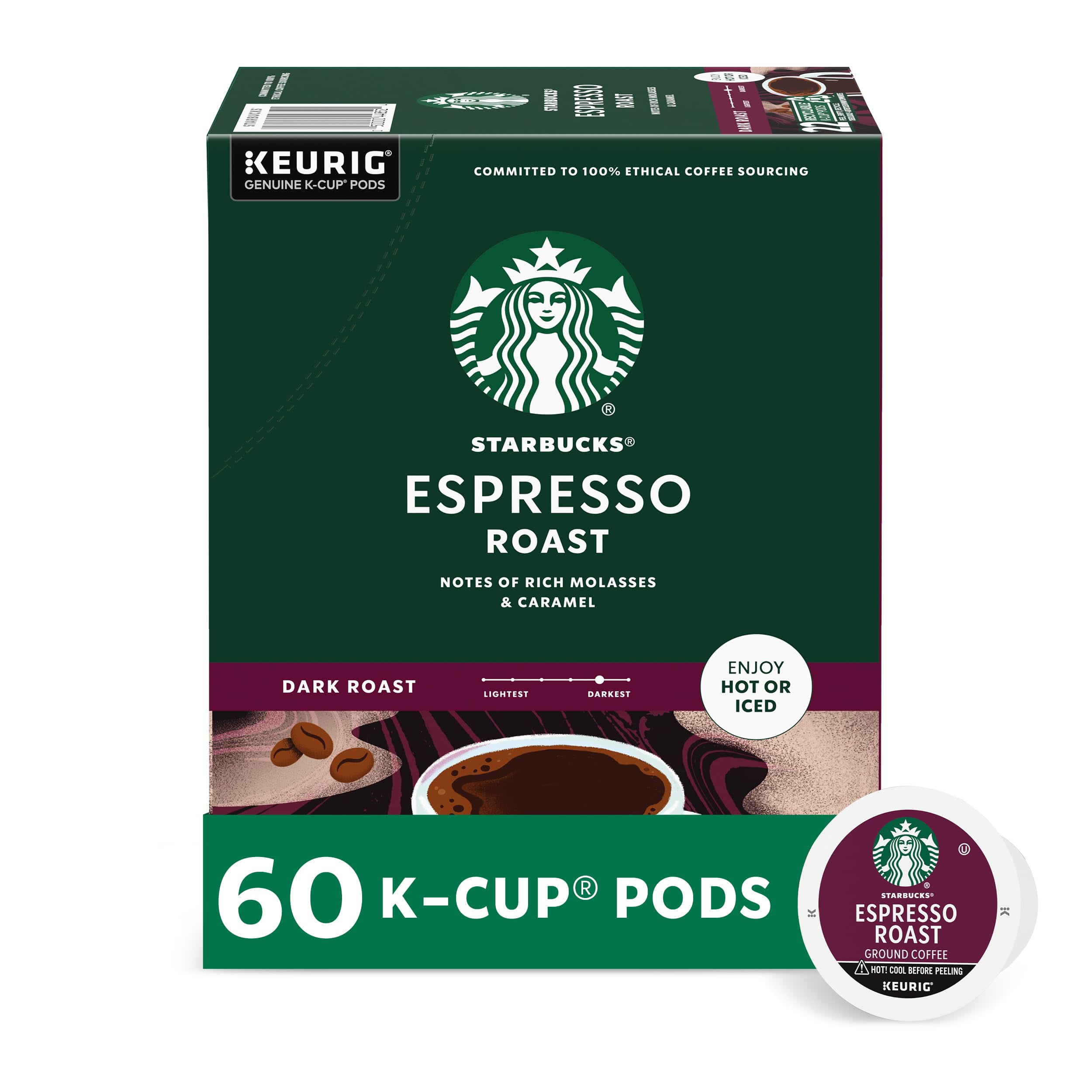 Starbucks K-Cup Coffee Pods, Dark Roast Coffee, Espresso Roast for ...