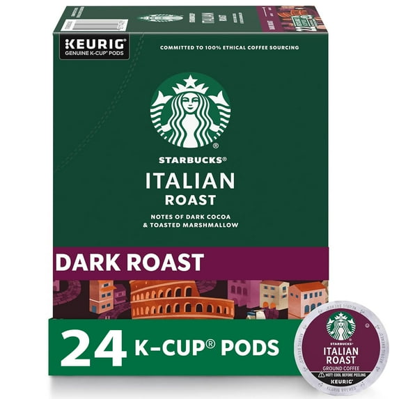 Starbucks K-Cup Coffee Pods, Dark Roast Coffee, Italian Roast for ...