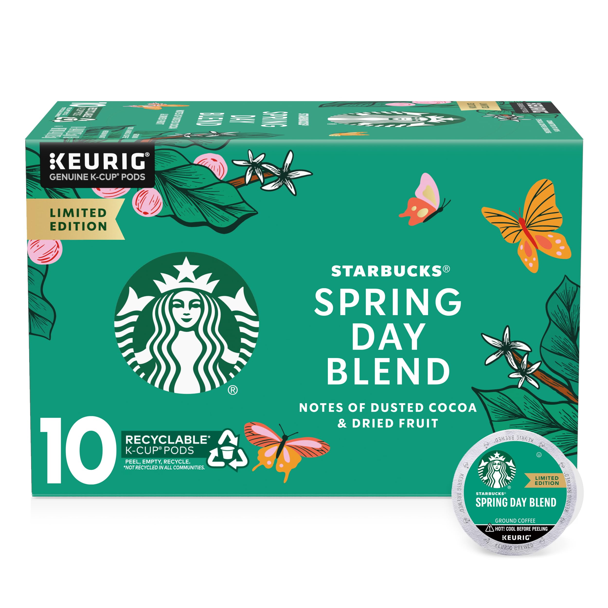Starbucks K-Cup Coffee Pods, Medium Roast Coffee, Spring Day Blend For ...