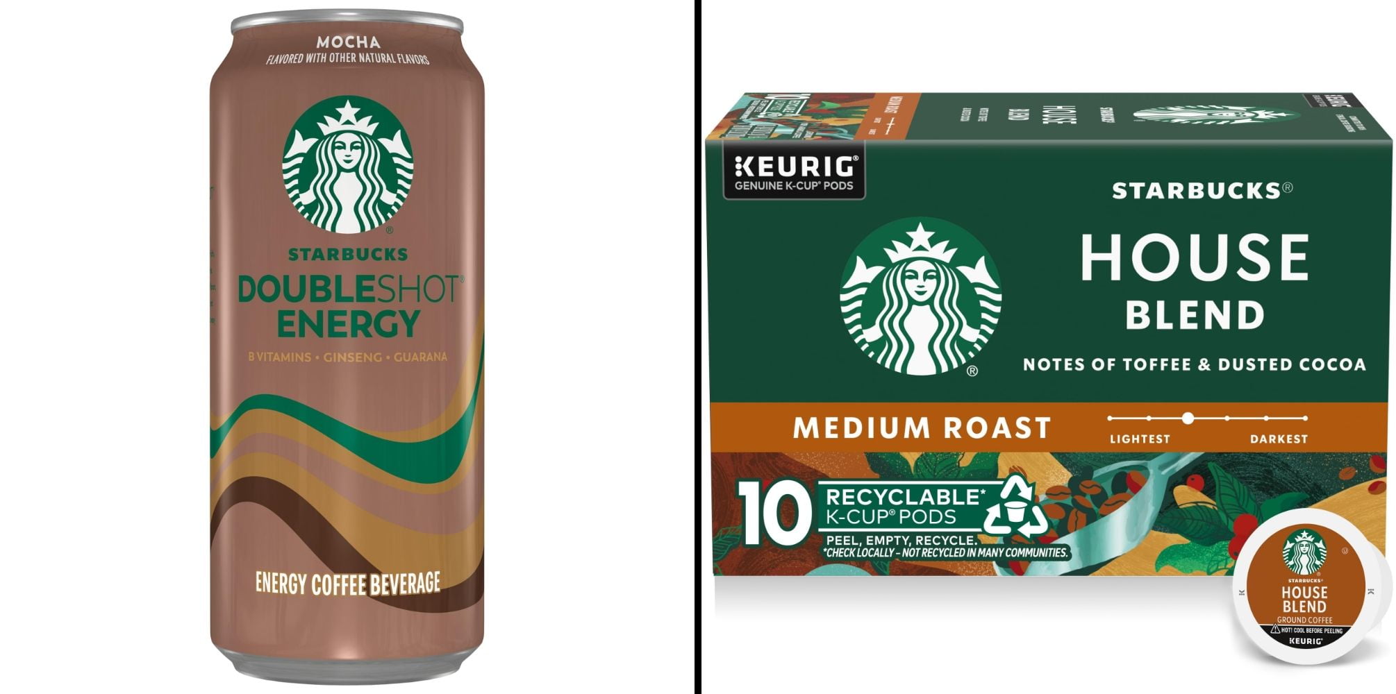 Starbucks K-Cup Coffee Pods Medium Roast House Blend 10 Pods ...