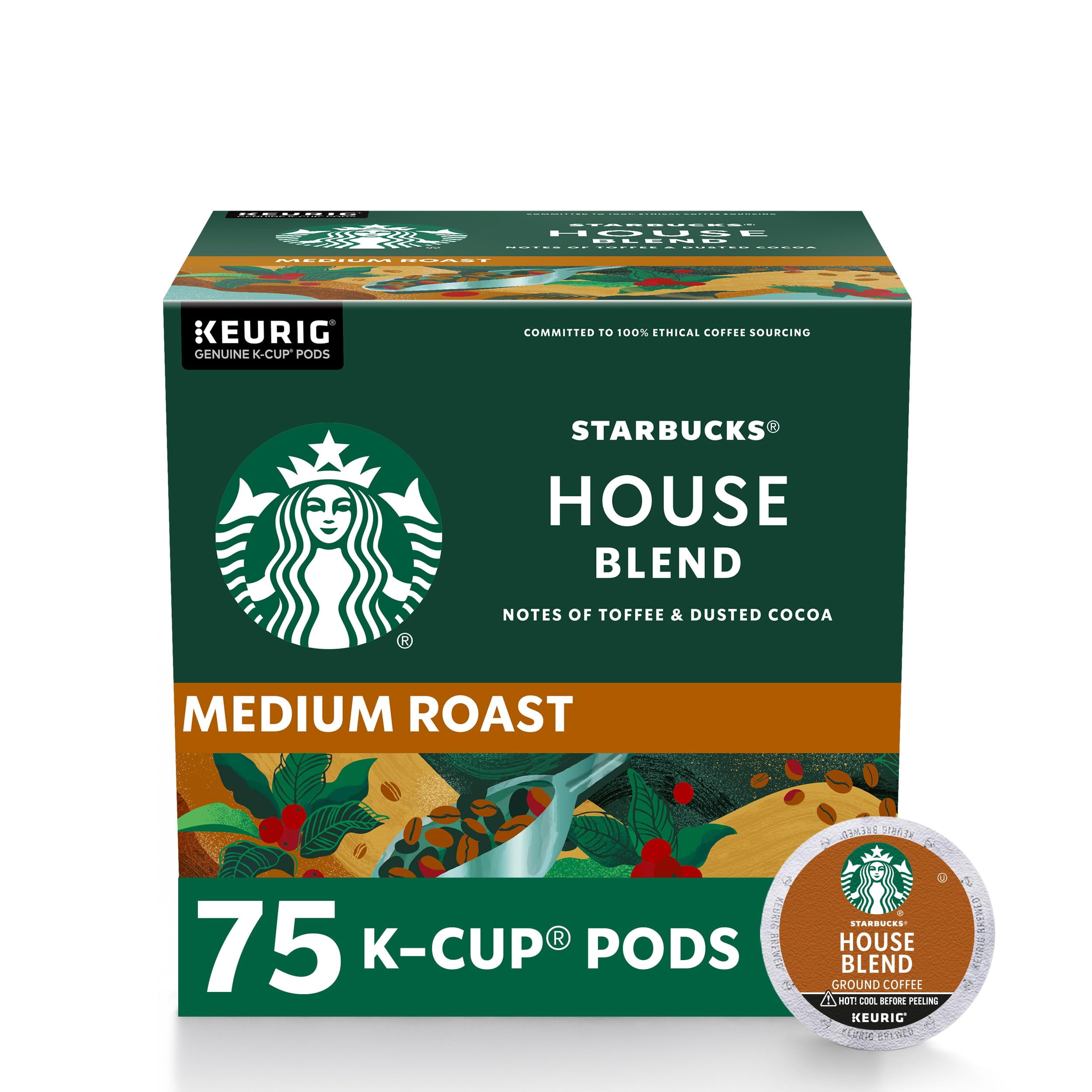 Starbucks K-Cup Coffee Pods, Medium Roast, House Blend for Keurig ...