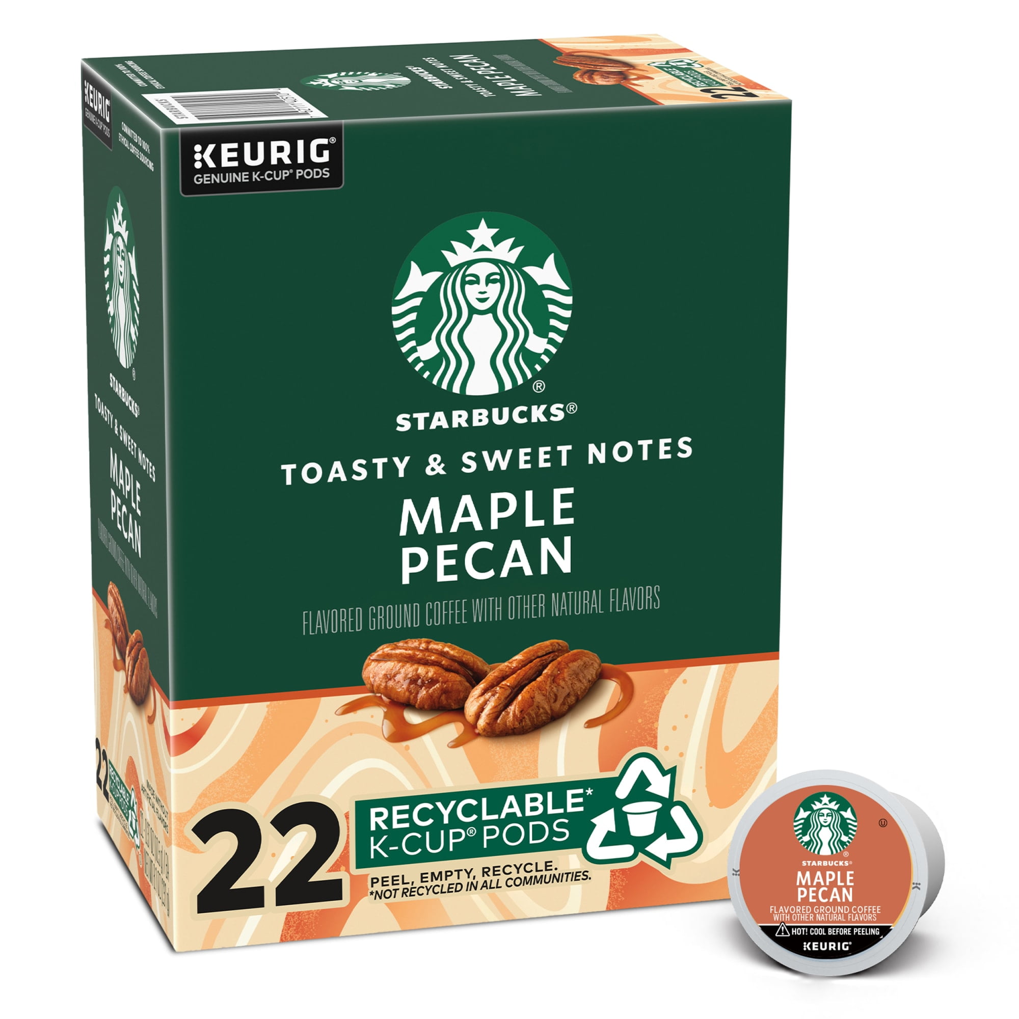 Starbucks, Maple Pecan Light Roast K-Cup Coffee Pods, 22 Count K Cups ...