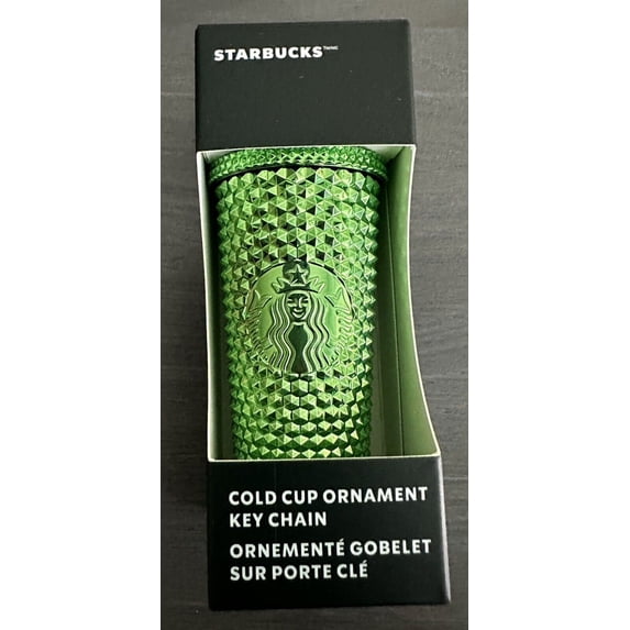 Starbucks Metallic Green Stud Bling Holiday Cold Cup Ornament Keychain ...
