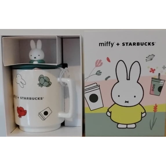 Starbucks X Miffy Ceramic Coffee Mug with Lid Limited Edition New with ...