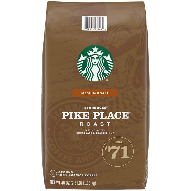 Starbucks Pike Place Medium Blend Roasted Ground Coffee (40 Oz.) - Walmart.com