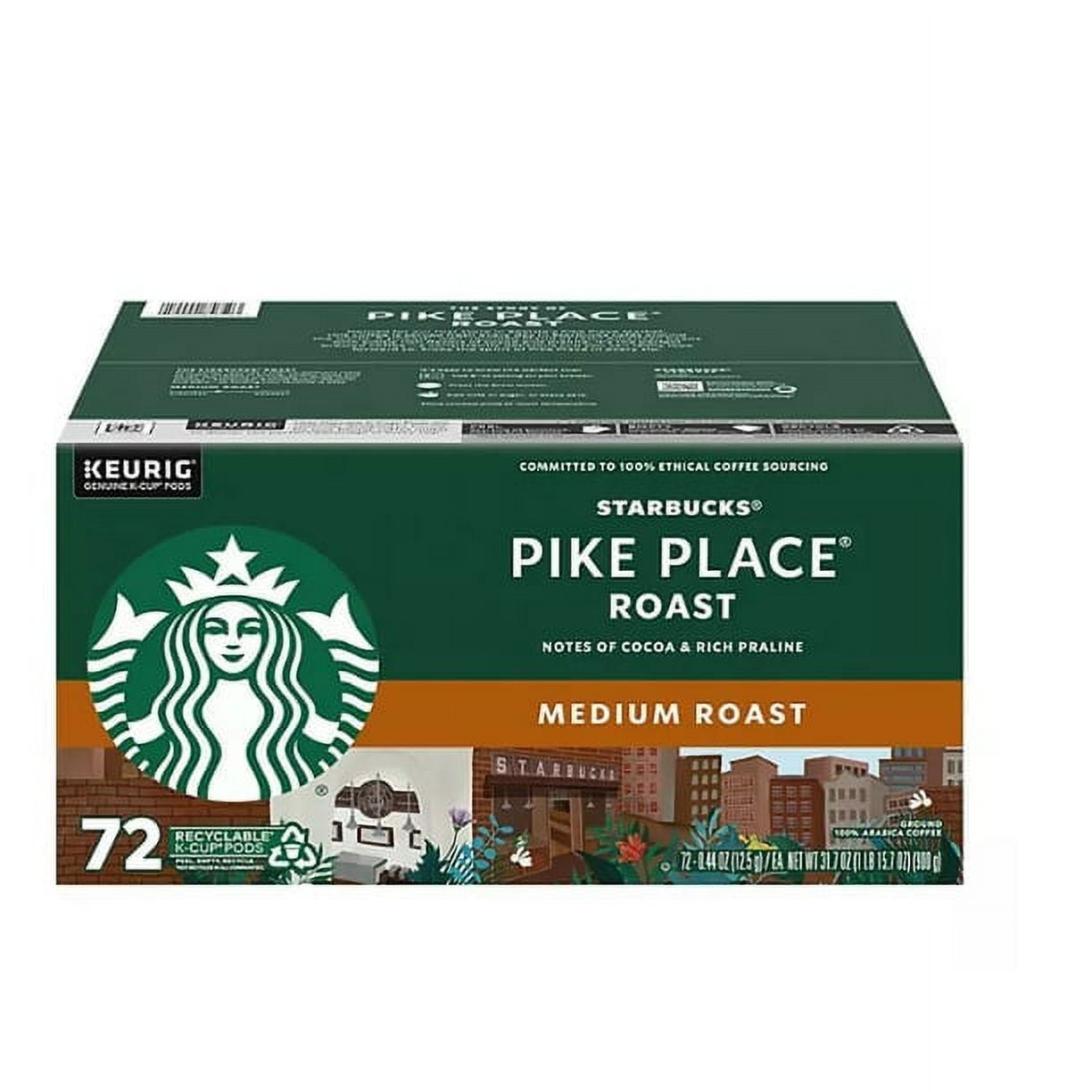 Starbucks Pike Place Medium Roast K-Cup, 72 Count - Walmart.com
