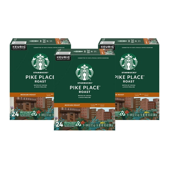 Starbucks Pike Place Roast Coffee K-Cup Portion Packs for Keurig ...