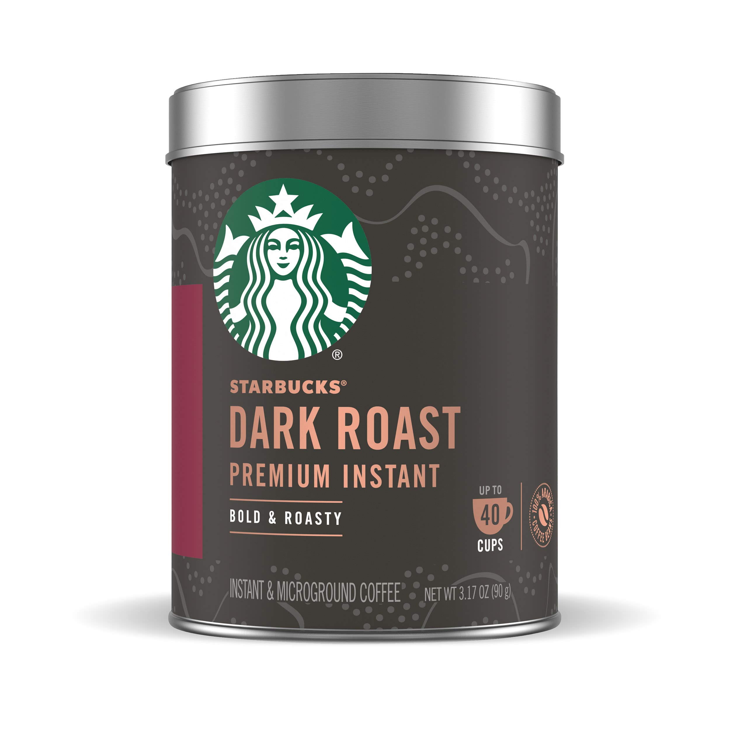 Starbucks Dark Roast Premium Instant Coffee, 100% Arabica, 3.17 Ounce ...