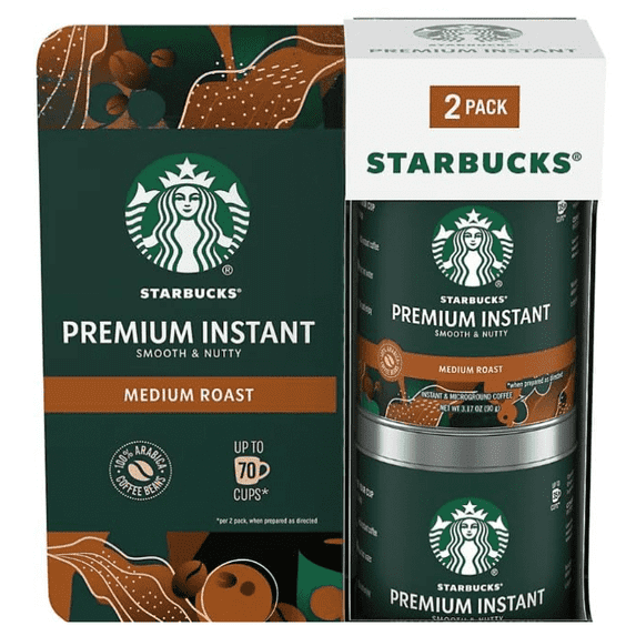 Starbucks Premium Instant Coffee, Medium Roast, 2 pack - Walmart.com