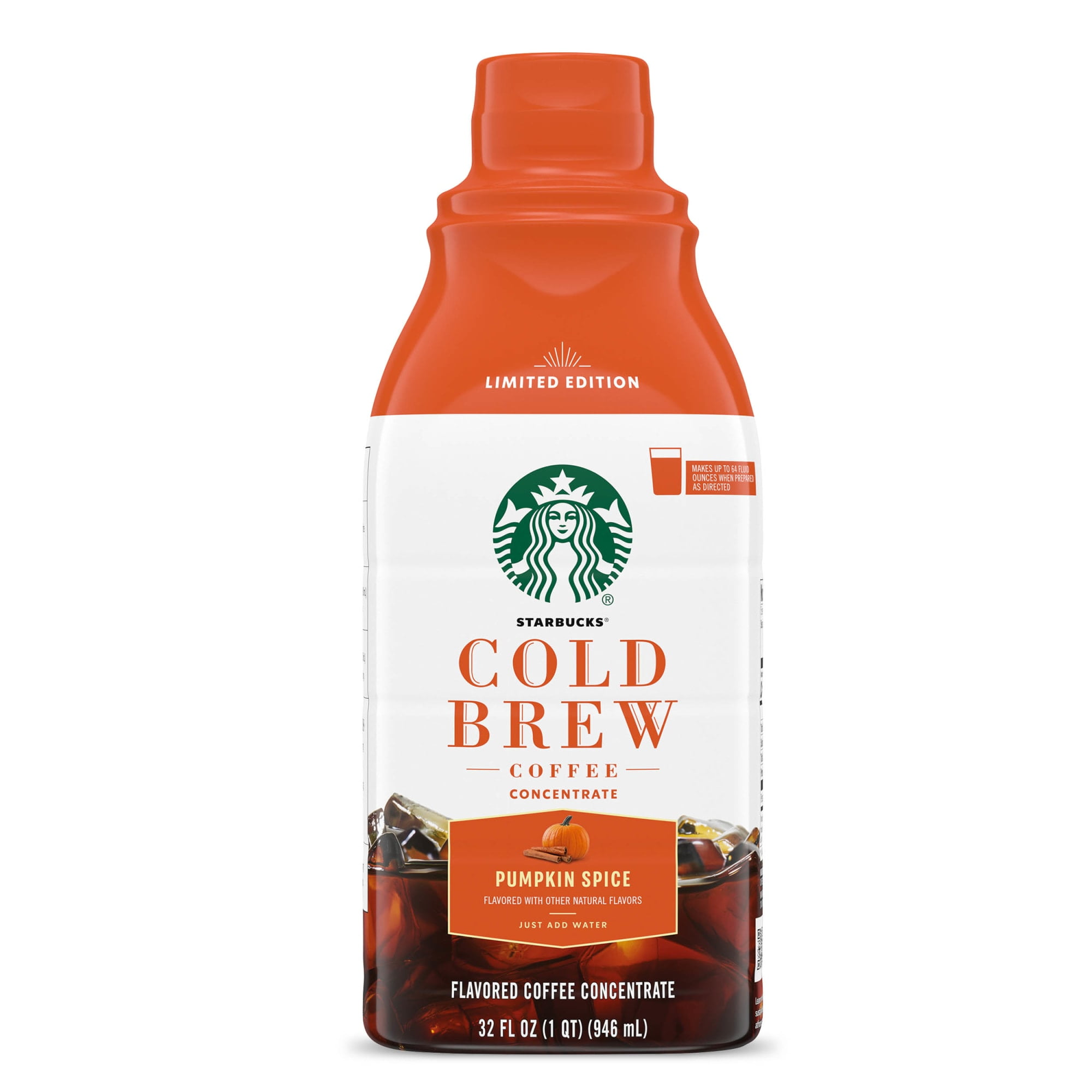 Starbucks Pumpkin Spice Cold Brew Coffee Concentrate, 32 fl oz Bottle ...