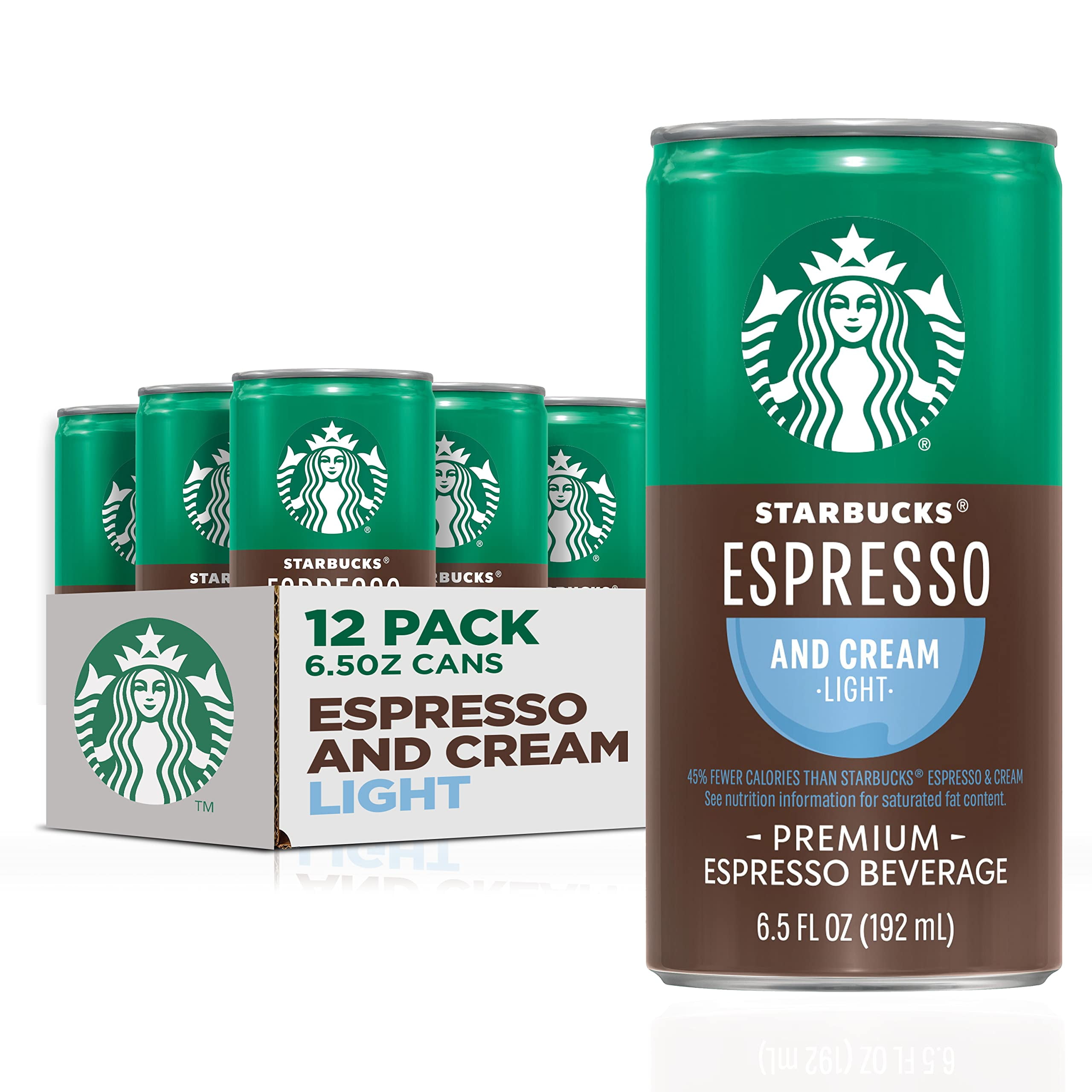 Starbucks Ready to Drink Coffee, Espresso & Cream Light , 6.5oz Cans ...