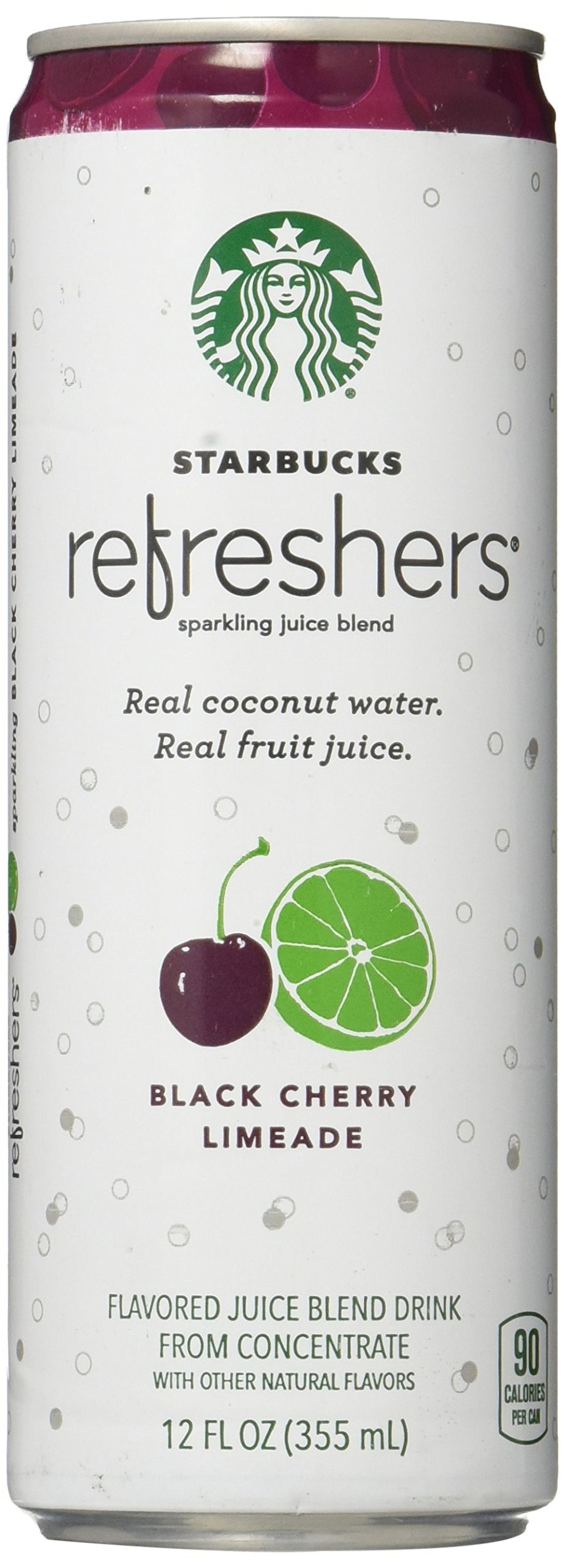Starbucks Refreshers Black Cherry Limeade Sparkling Green Coffee ...