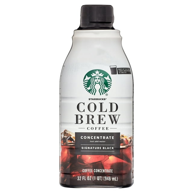 Starbucks Signature Black Coffee, Bottled Cold Brew Coffee Concentrate ...