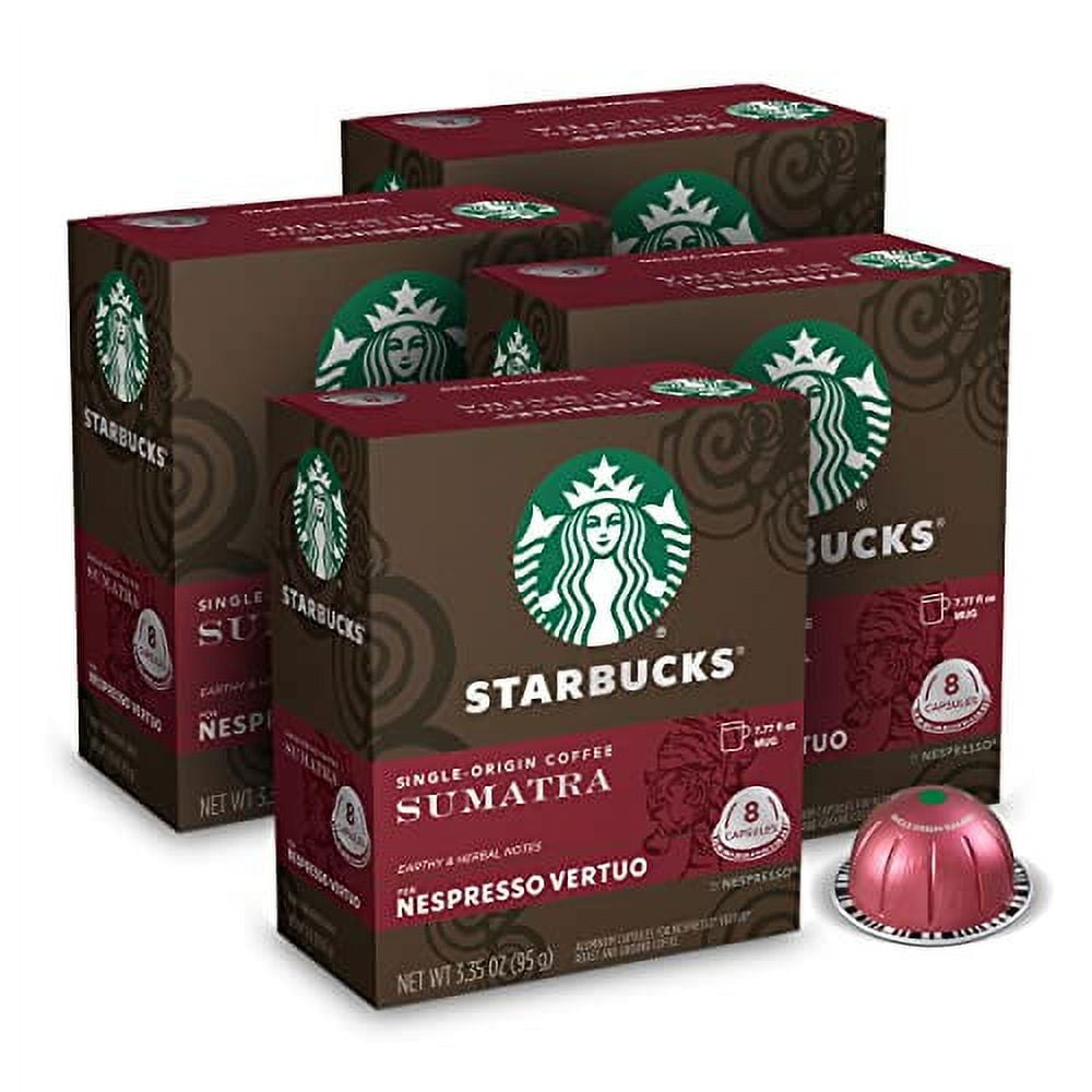 Starbucks by Nespresso Sumatra Dark Roast Coffee, 32-Count Single Serve ...