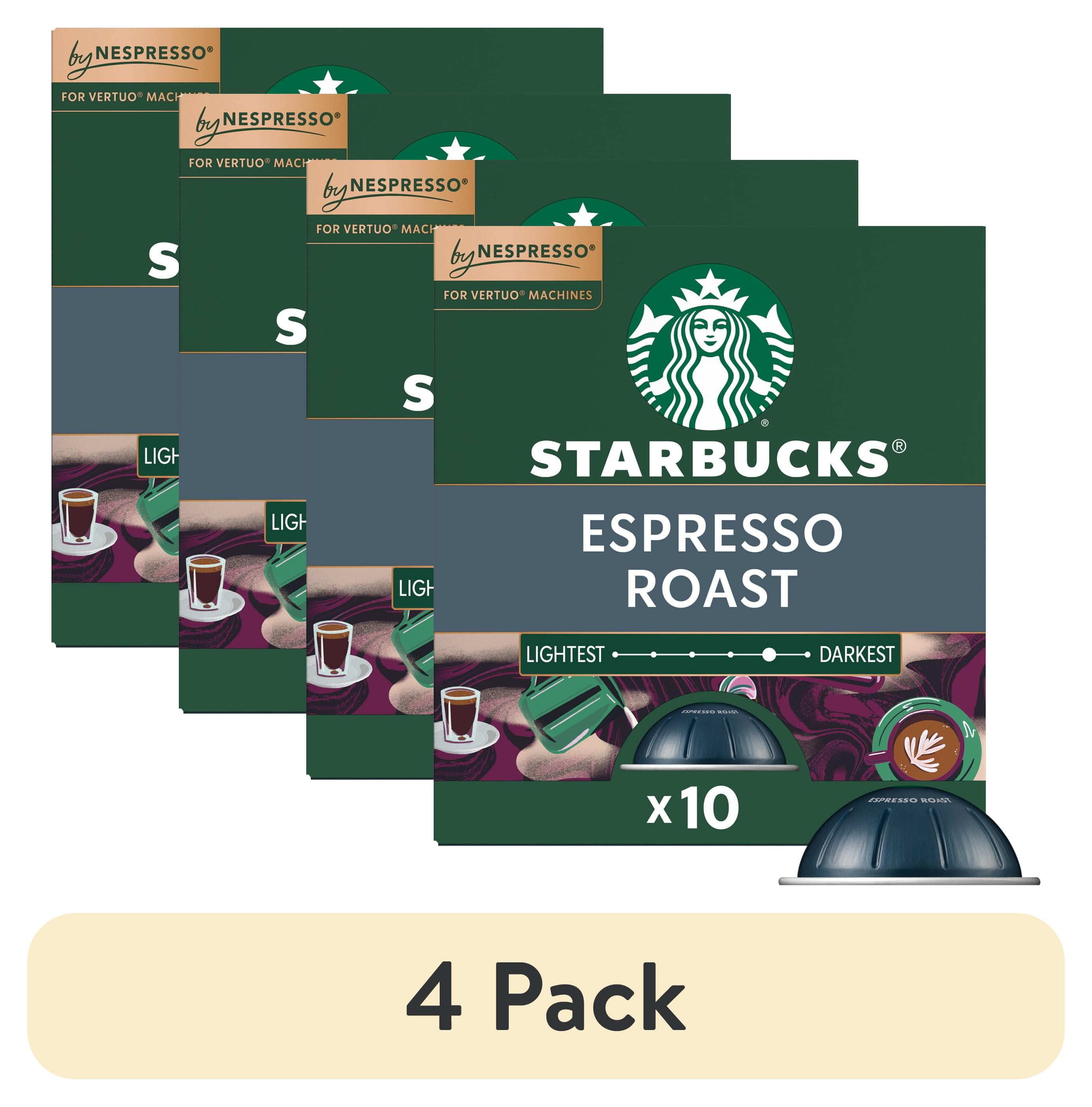 (4 pack) Starbucks by Nespresso Vertuo Line, Espresso Roast, Dark Roast ...