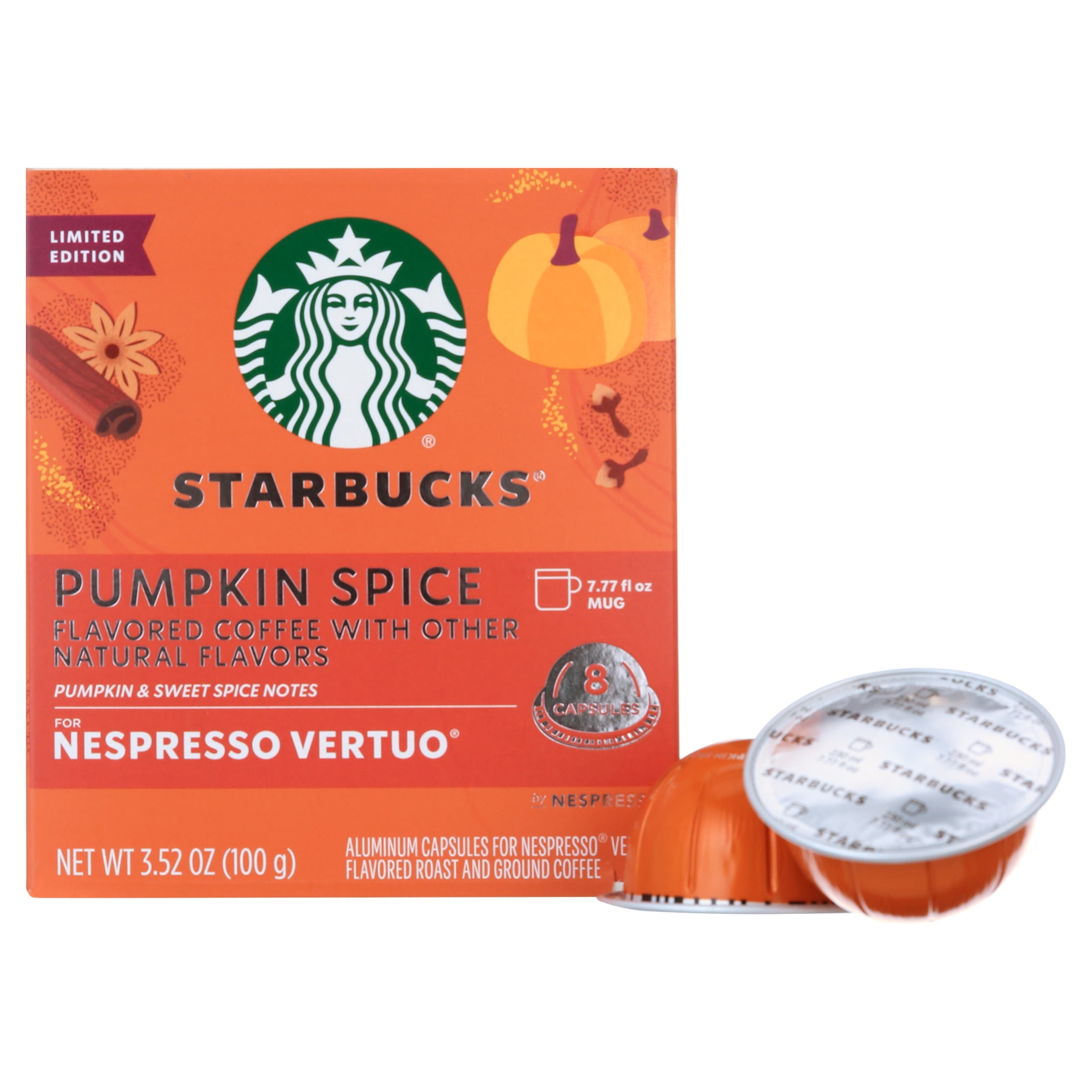 Starbucks by Nespresso Vertuo, Pumpkin Spice Naturally Flavored Coffee ...