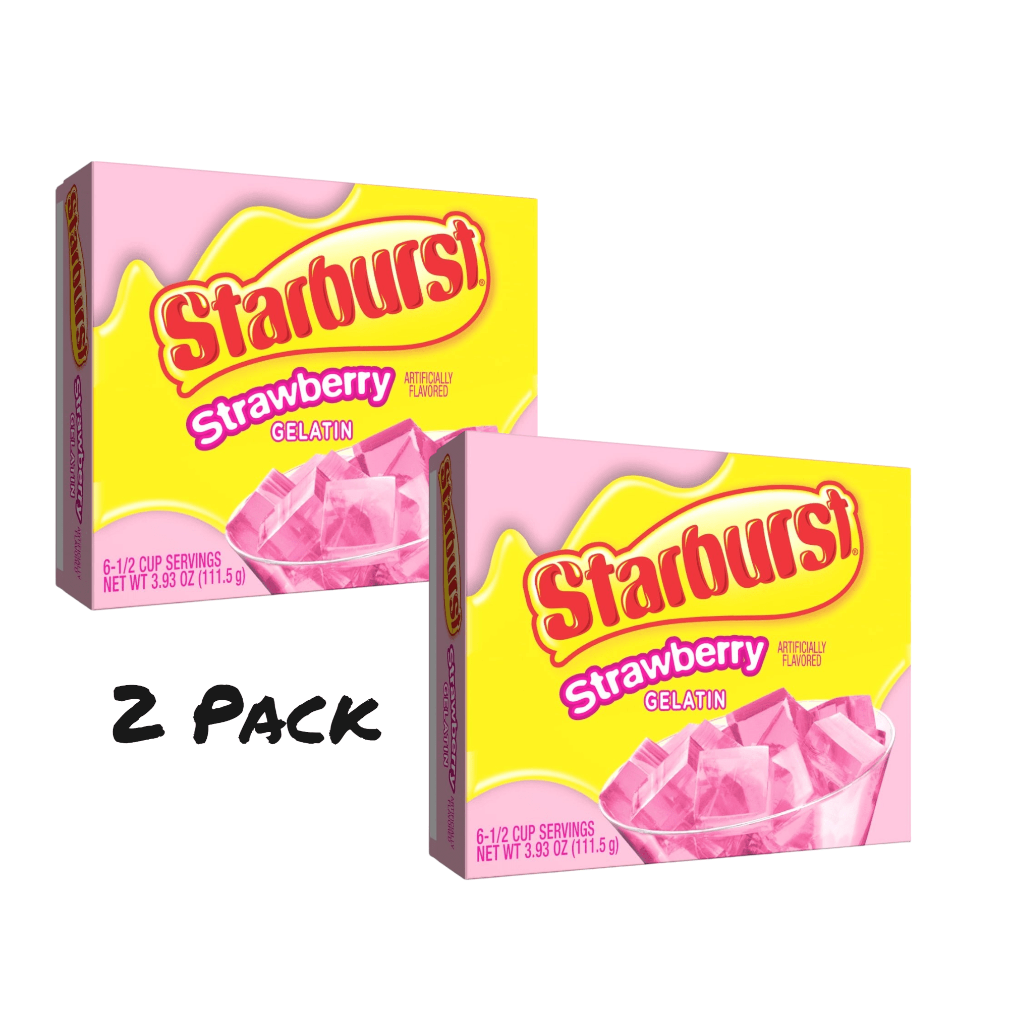 Starburst 2 Pack Strawberry Gelatin Mix, 3.93 oz - Walmart.com