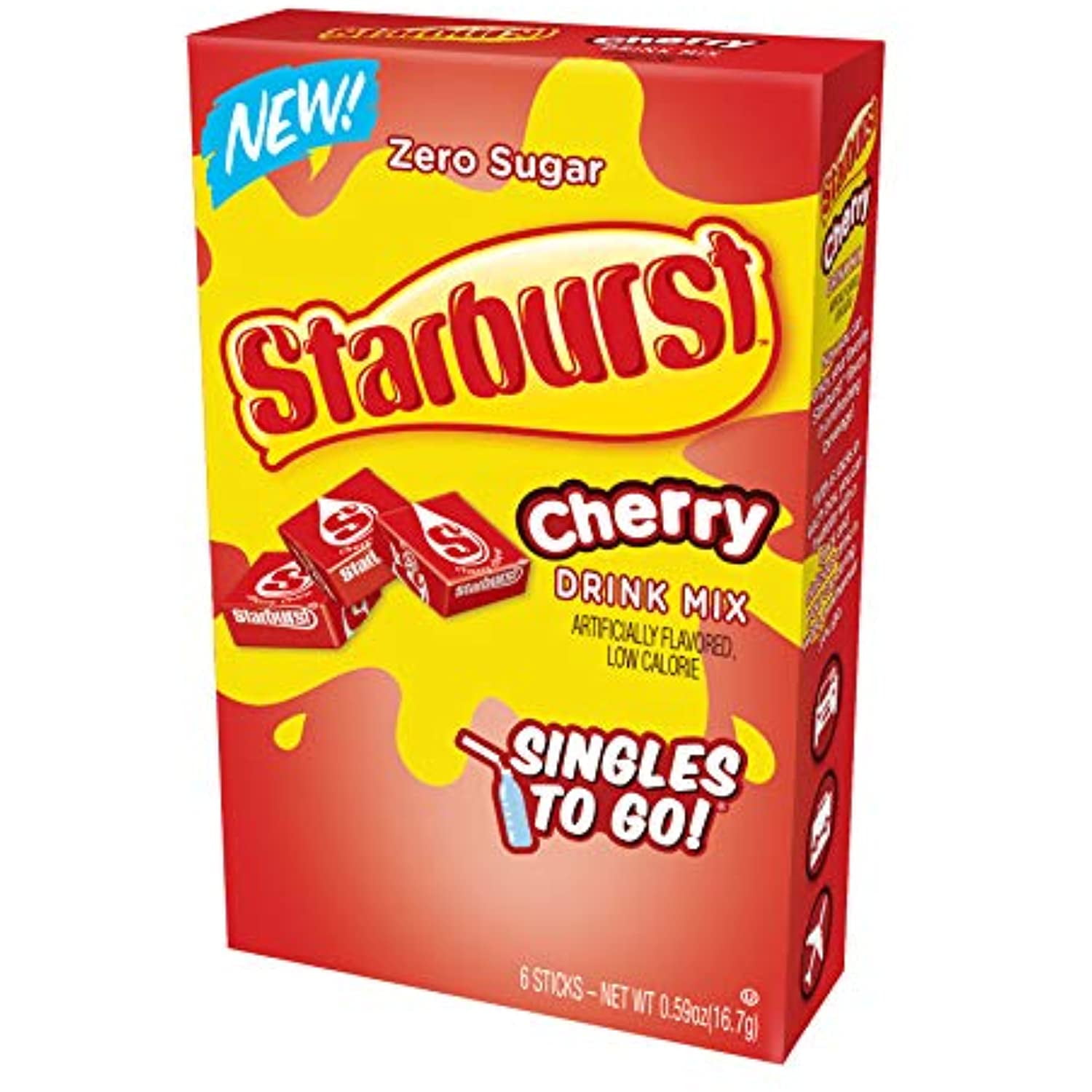 Starburst Cherry Singles To Go Drink Mix, Powder Packets, 6 CT Box ...