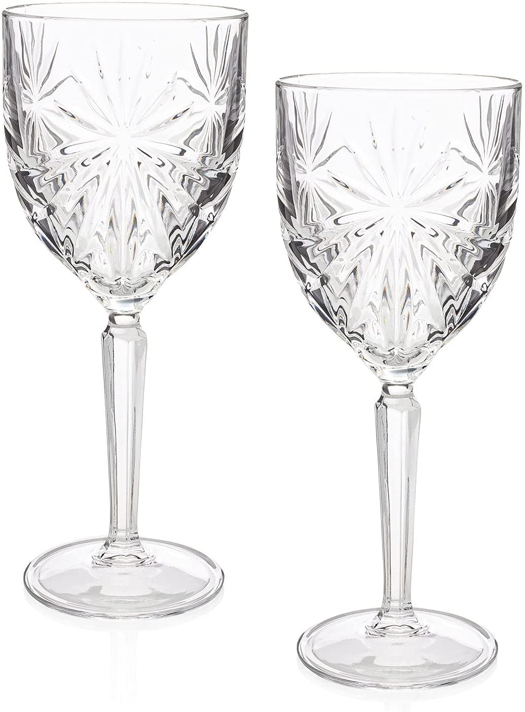 Starburst-Cut Crystal Tall Cocktail Glass, Nick & Nora-Inspired 2-Piece ...