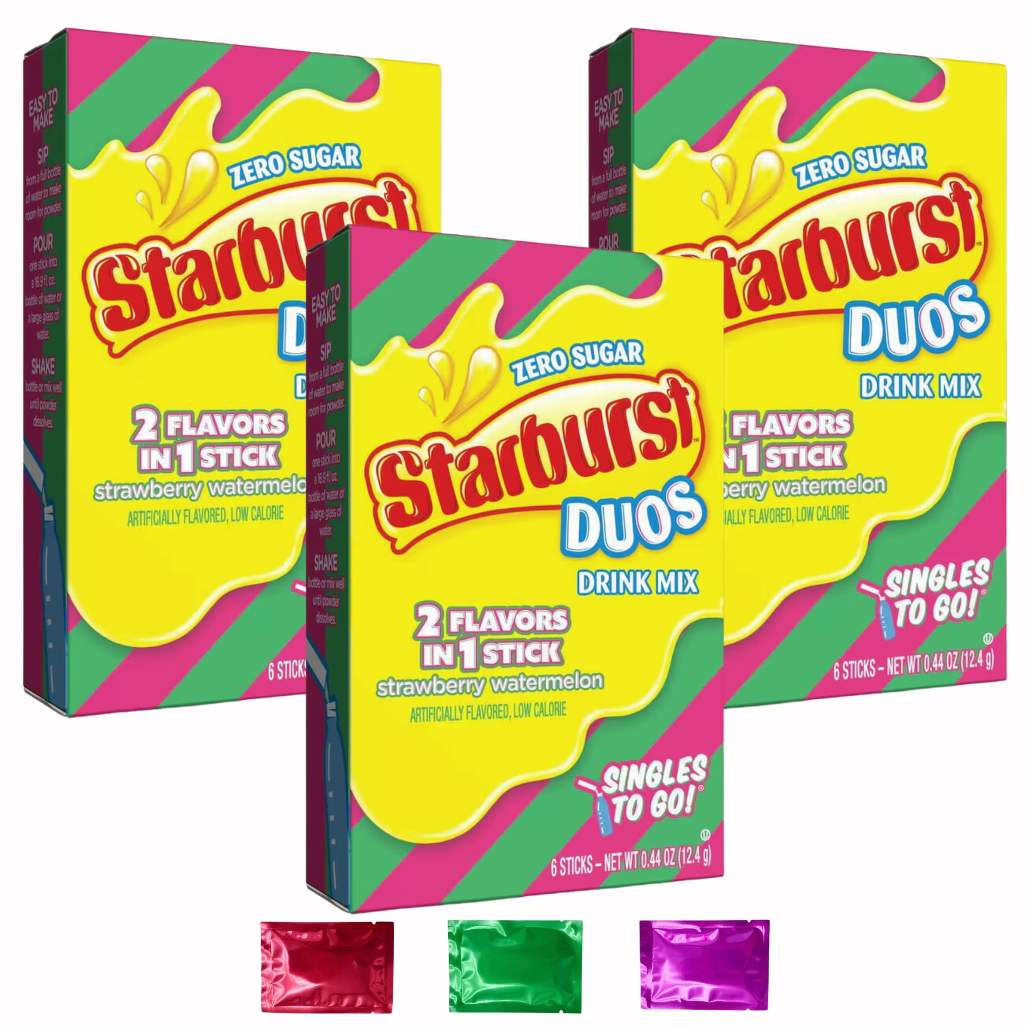 Starburst Duos 2 in 1 Flavors Strawberry Watermelon Sugar Free Drink ...